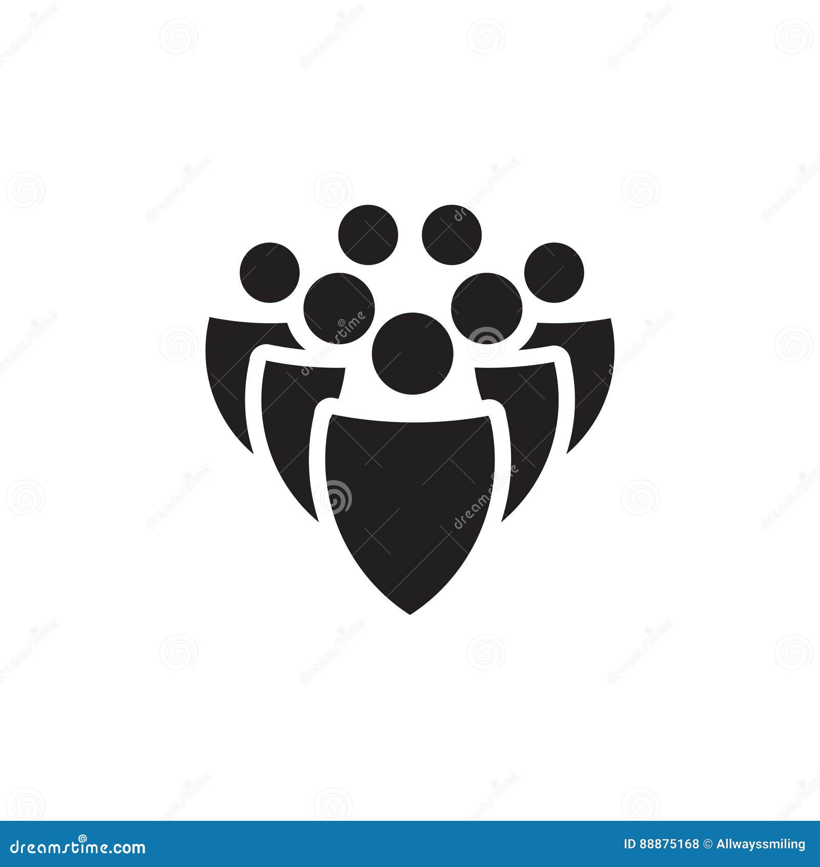 Vector Icon or Illustration Showing Group of People in One Color Stock ...