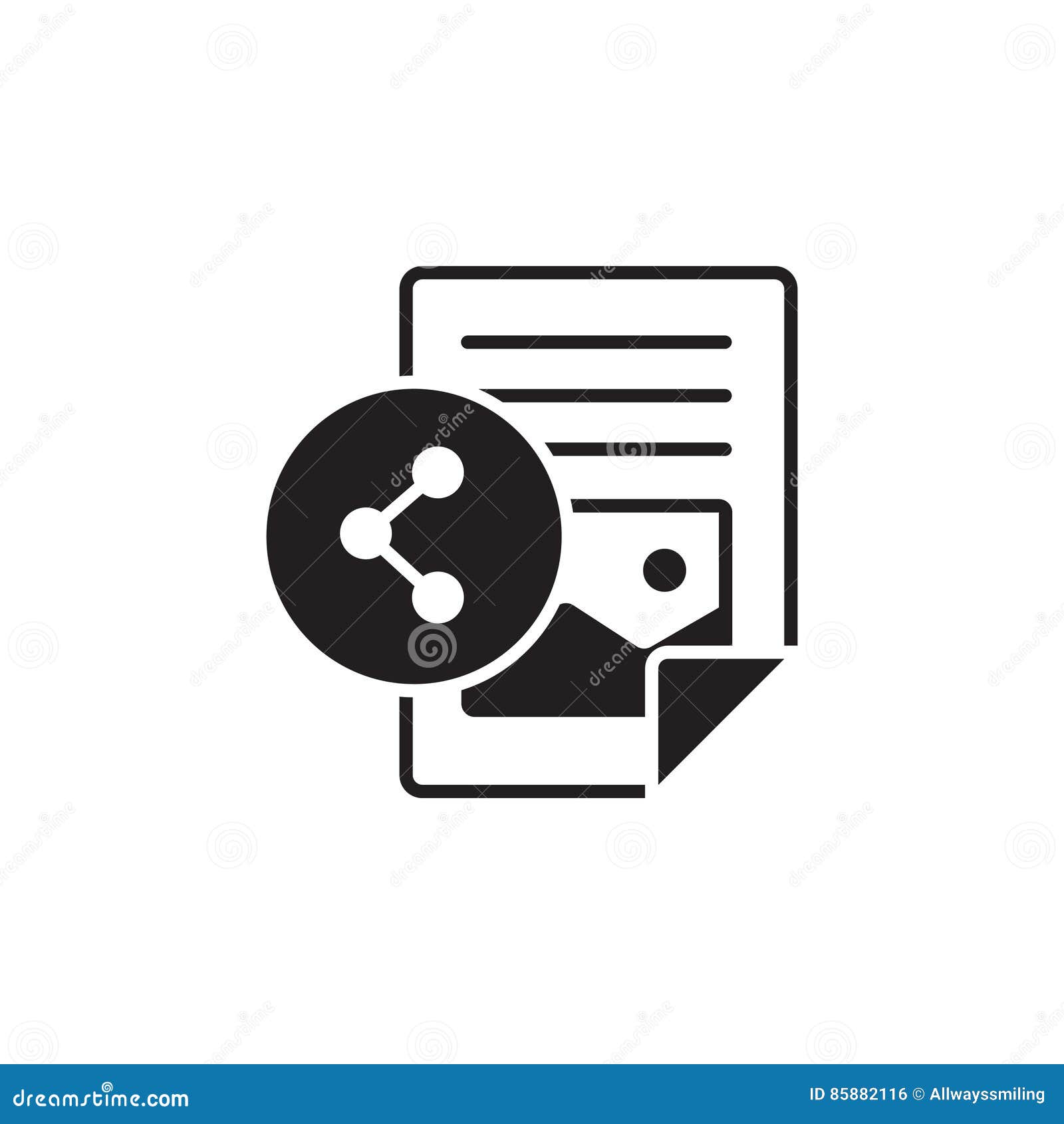 Vector Icon or Illustration Showing Text and Image Contentin One Color ...