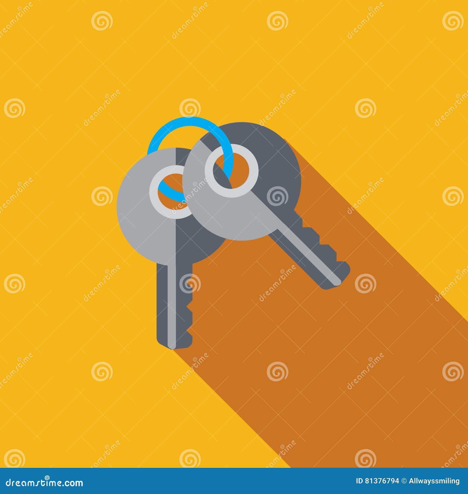 Vector Icon Illustration with Two Keys in Flat Design Style Stock ...