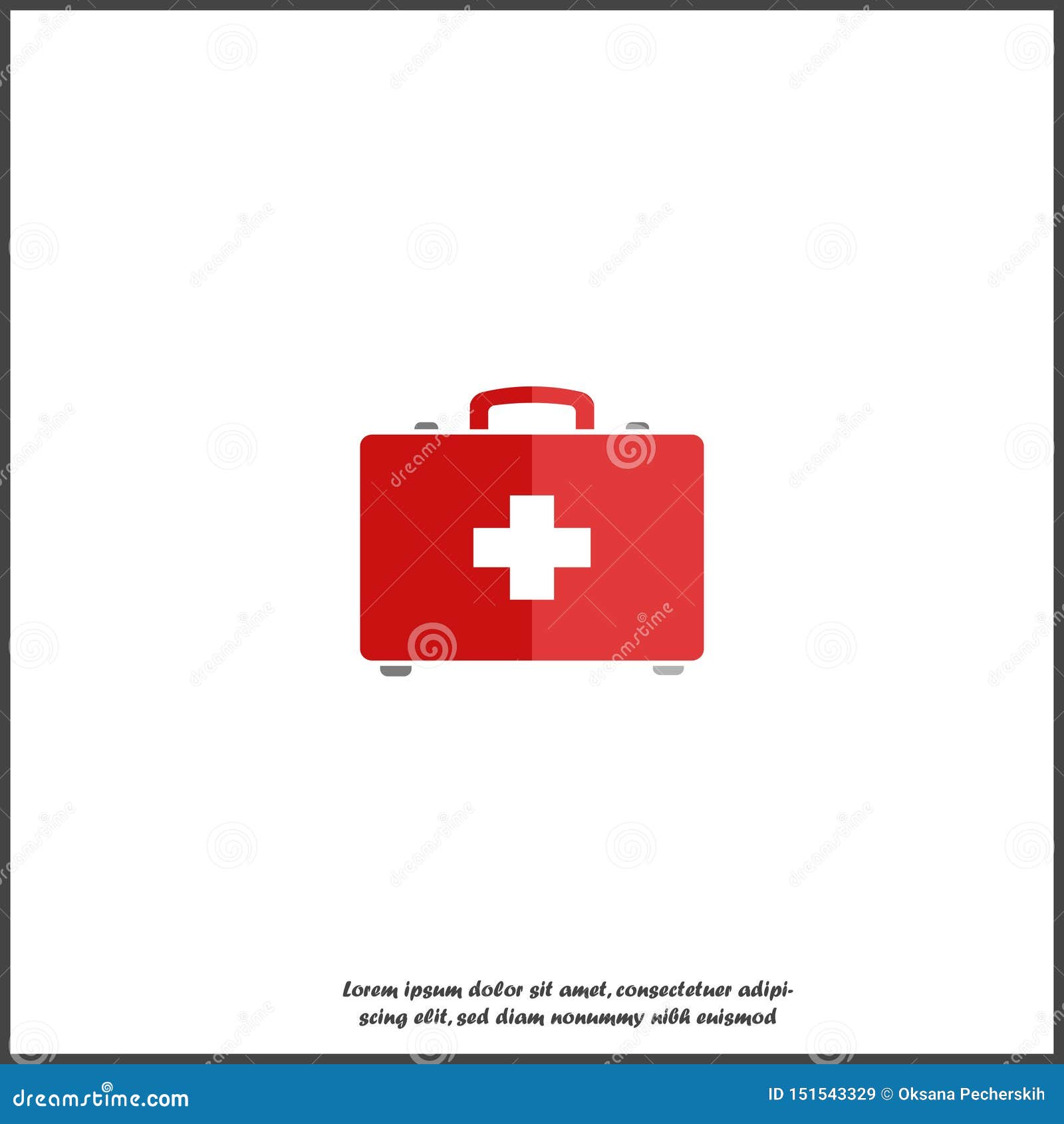 Vector Icon Indicates the Presence of First-aid. Doctor. First Aid Kit ...