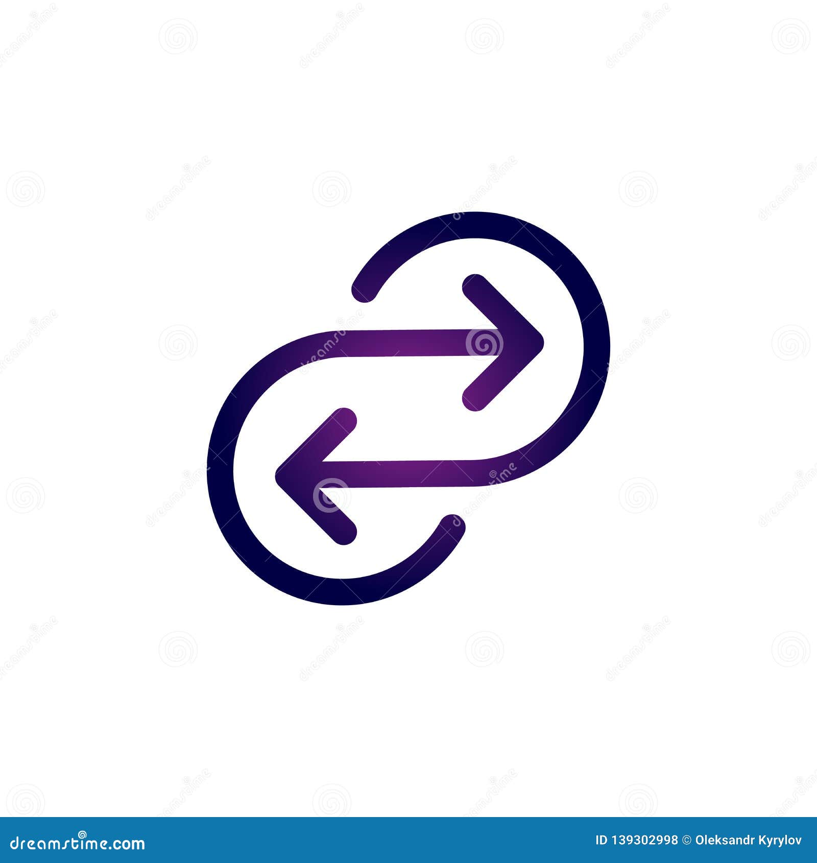 Vector Icon of Infinite Sign Made Out of Two Arrows. Syncing or ...