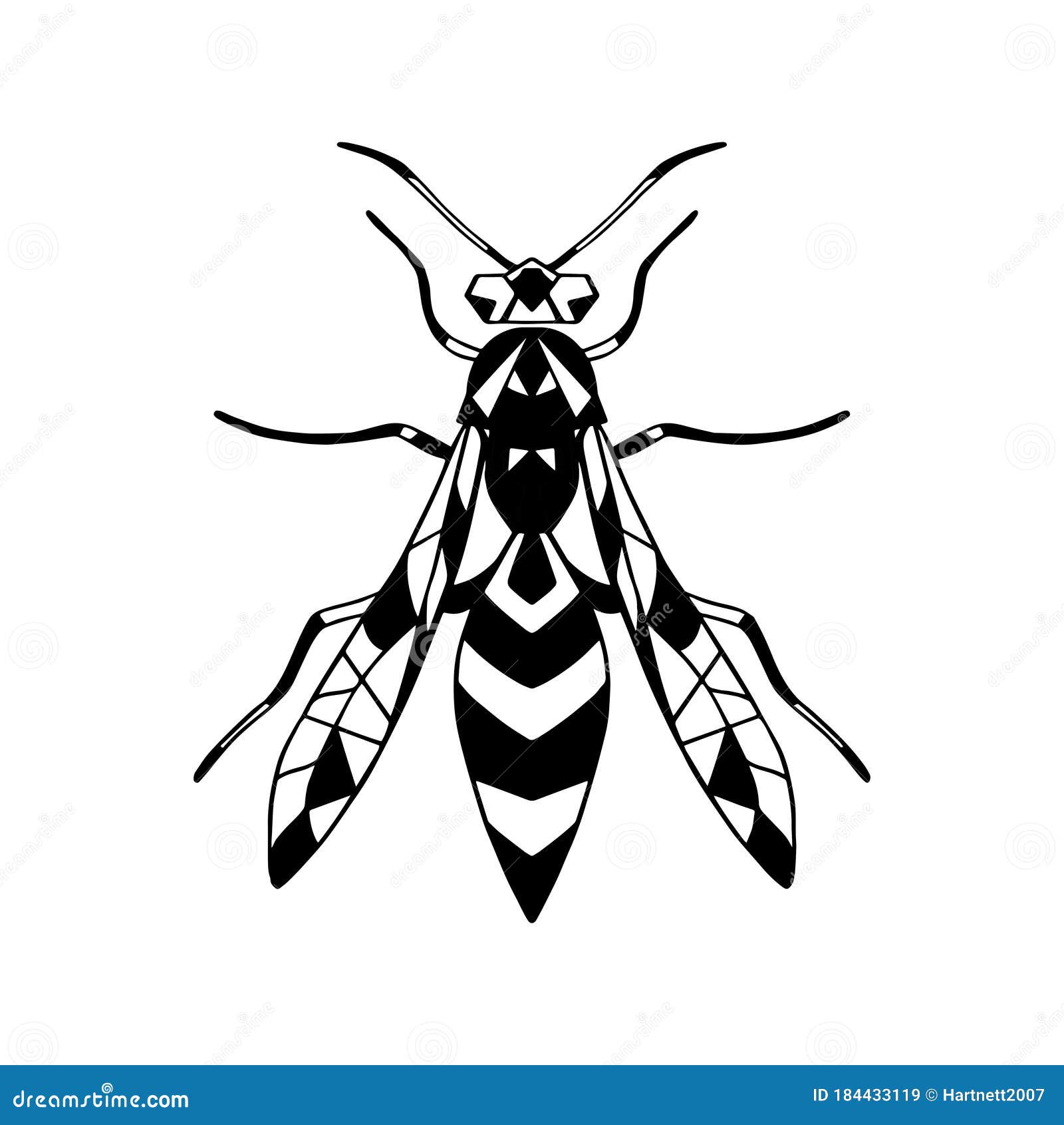 Insect Wasp Icon. Black Wasp Vector Illustration On A White Background ...
