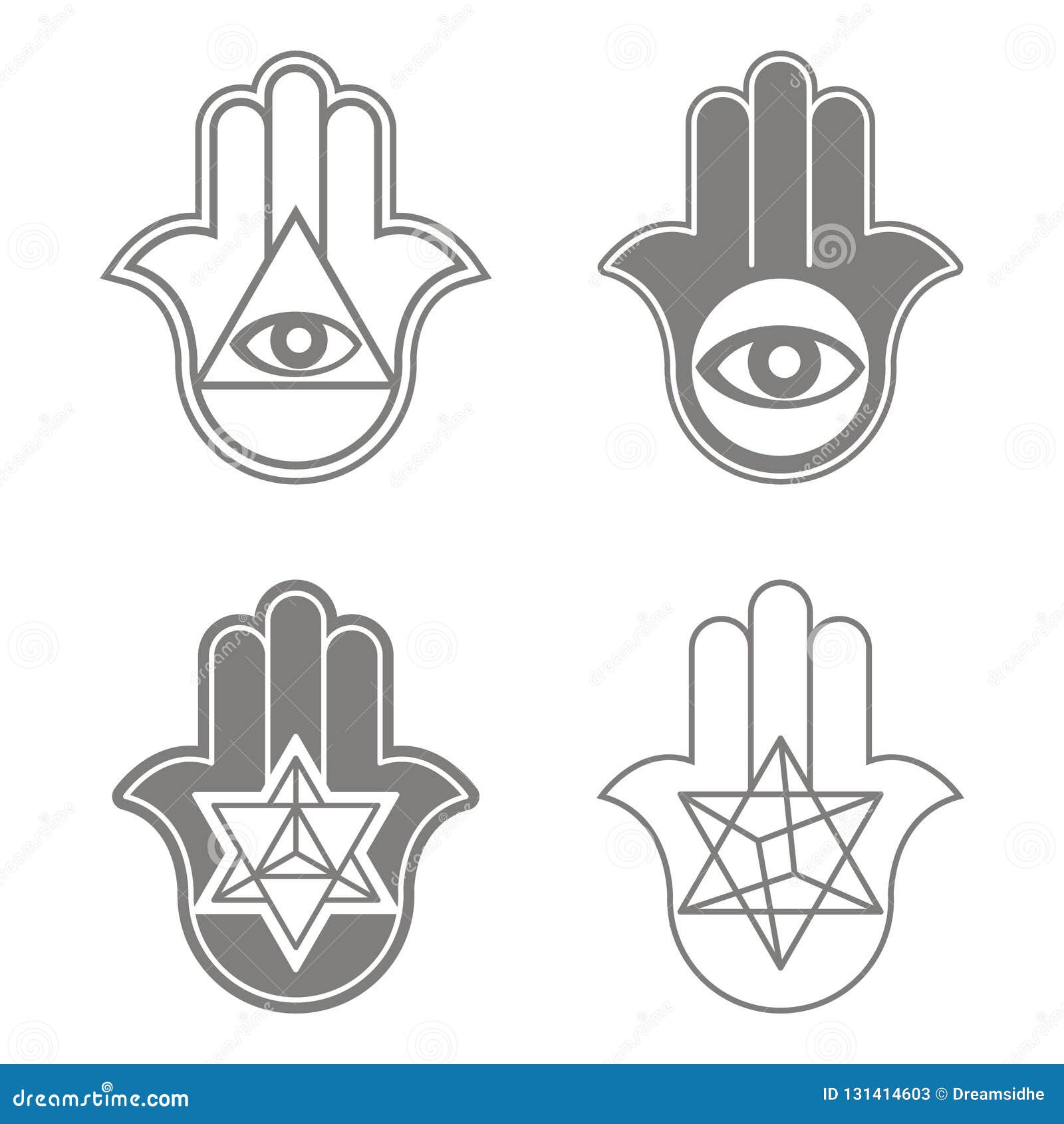Vector Icon with Kabbalah Symbol Hamsa Stock Vector - Illustration of ...