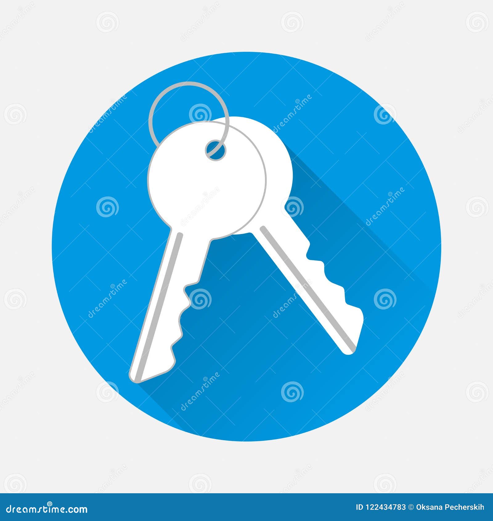 Vector Icon Keys on Blue Background. Flat Image Symbol Key with Stock ...