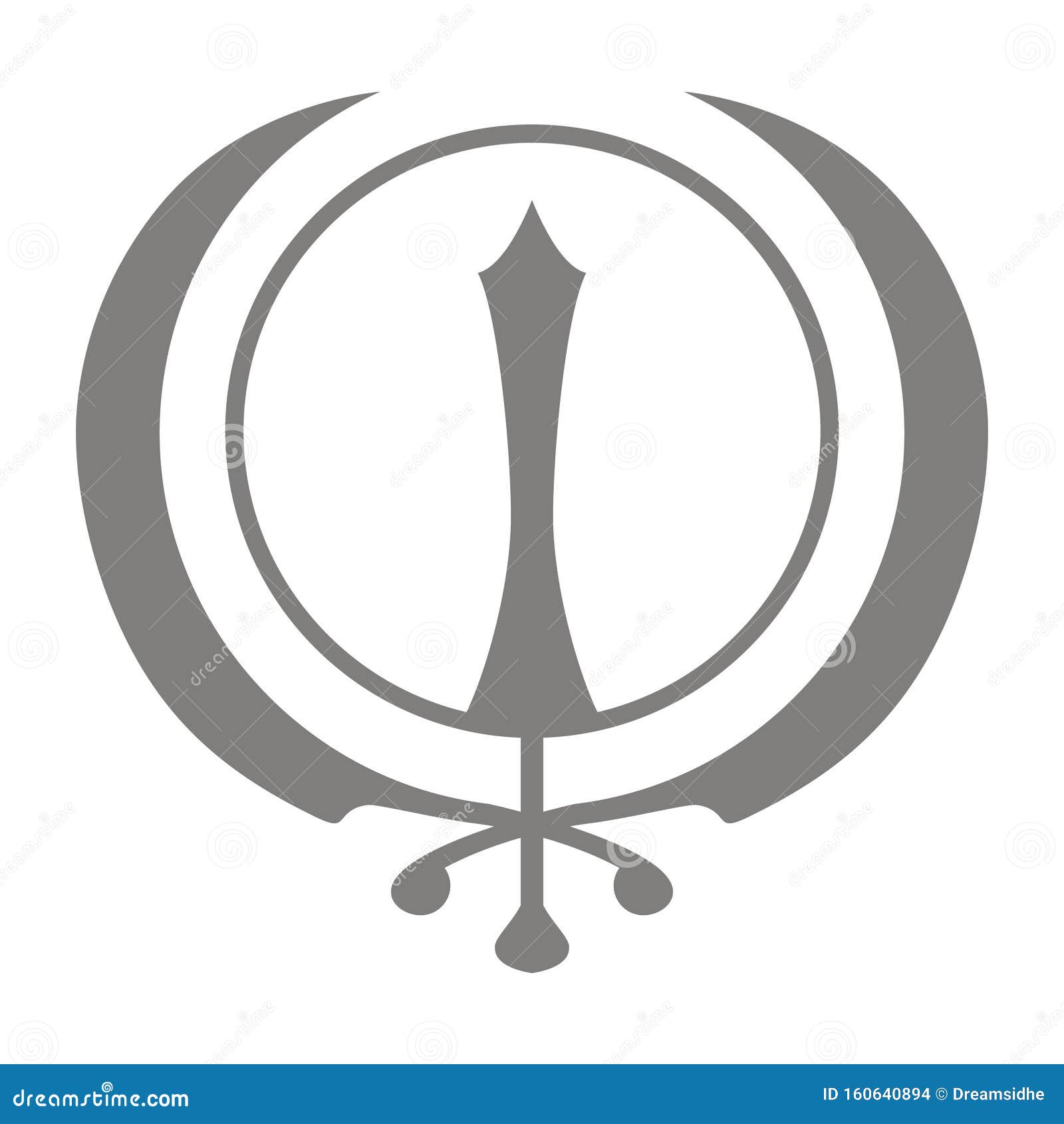 Vector icon with Khanda stock vector. Illustration of simple - 160640894