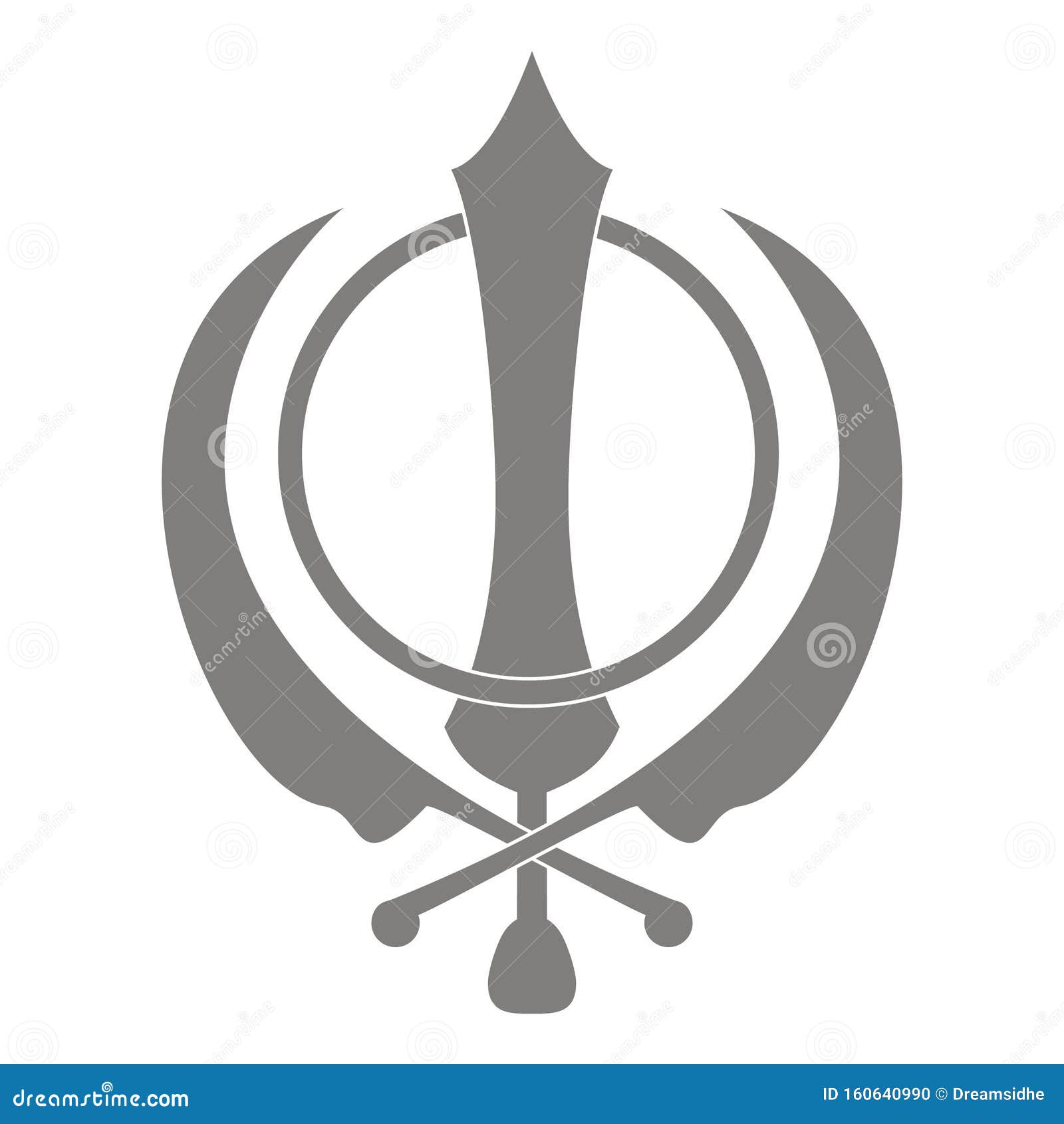 Vector icon with Khanda stock vector. Illustration of holy - 160640990