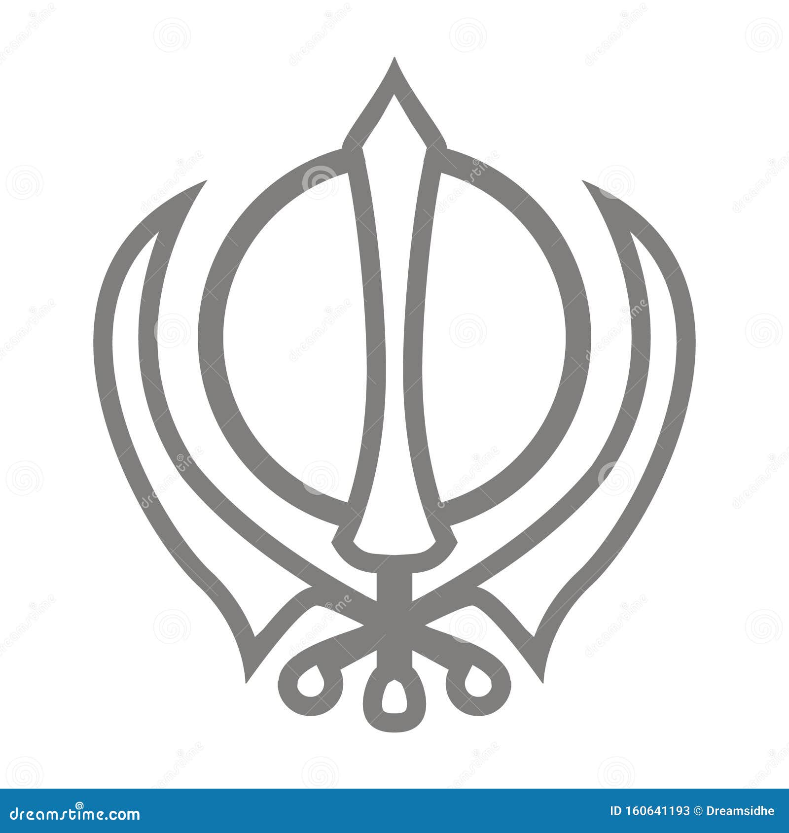 Vector icon with Khanda stock vector. Illustration of sacred - 160641193