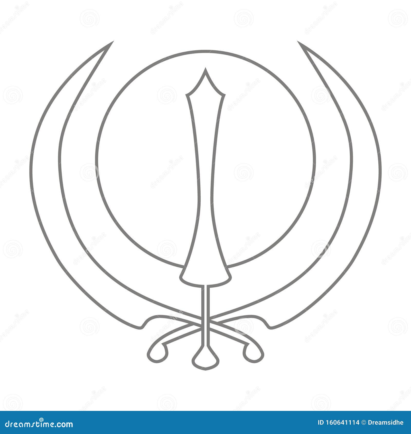Vector icon with Khanda stock vector. Illustration of icons - 160641114