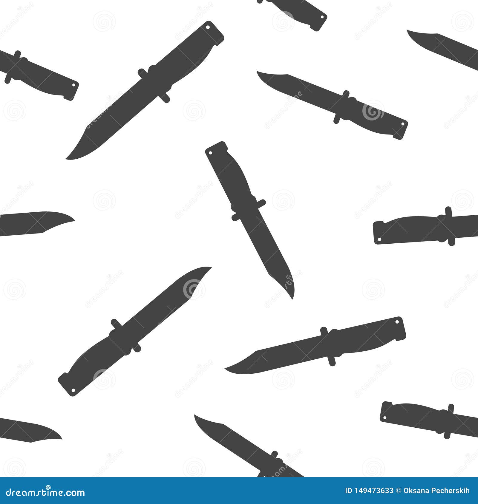 Vector Icon Knife Seamless Pattern on a White Background Stock Vector ...