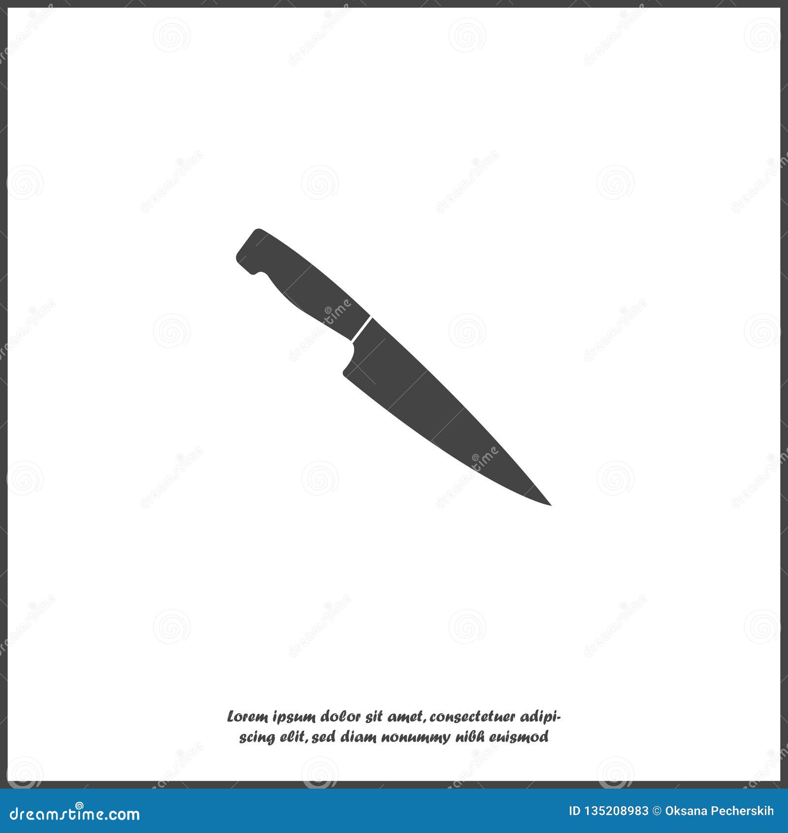 Vector Icon Knife on White Isolated Background. Layers Grouped for Easy ...