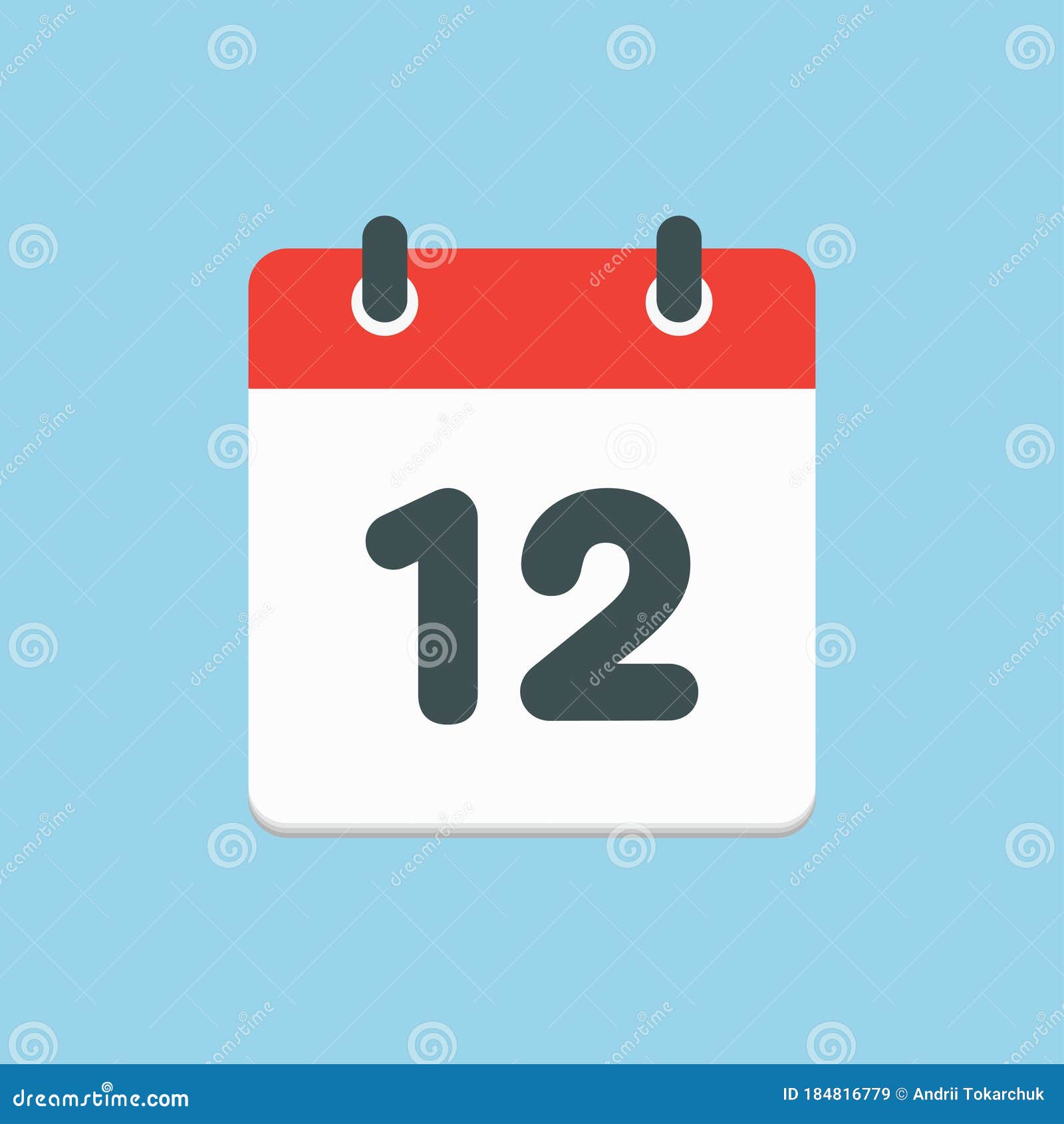 Vector Icon List Calendar Day, Date Number 12 Stock Vector ... Vector Icon List Calendar Day, Date Number 12 Stock Vector ...