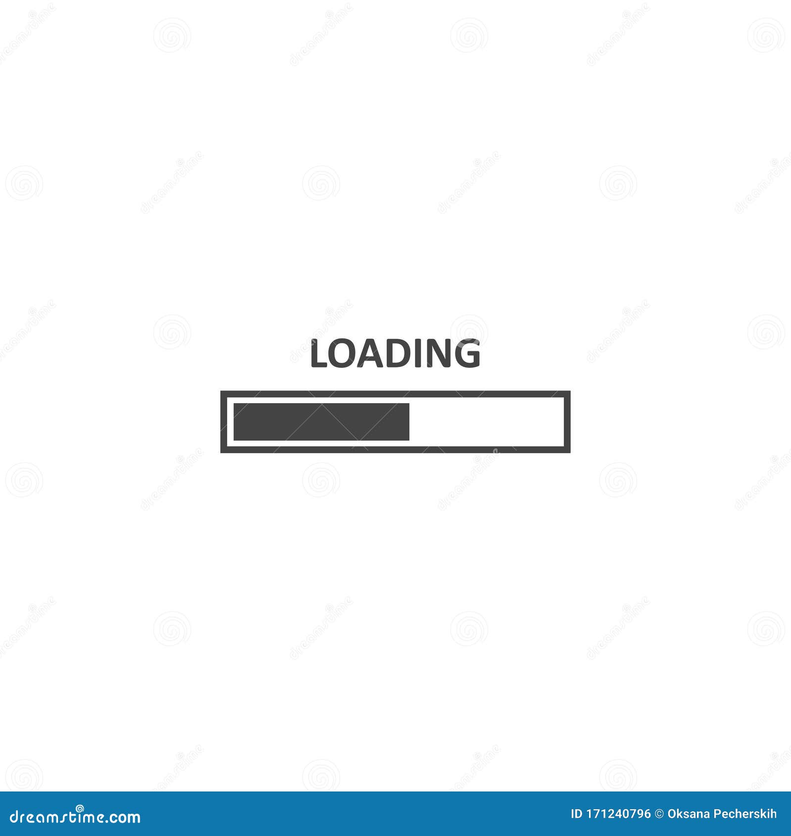 Vector Icon Loading Bar on White Isolated Background. Layers Grouped ...