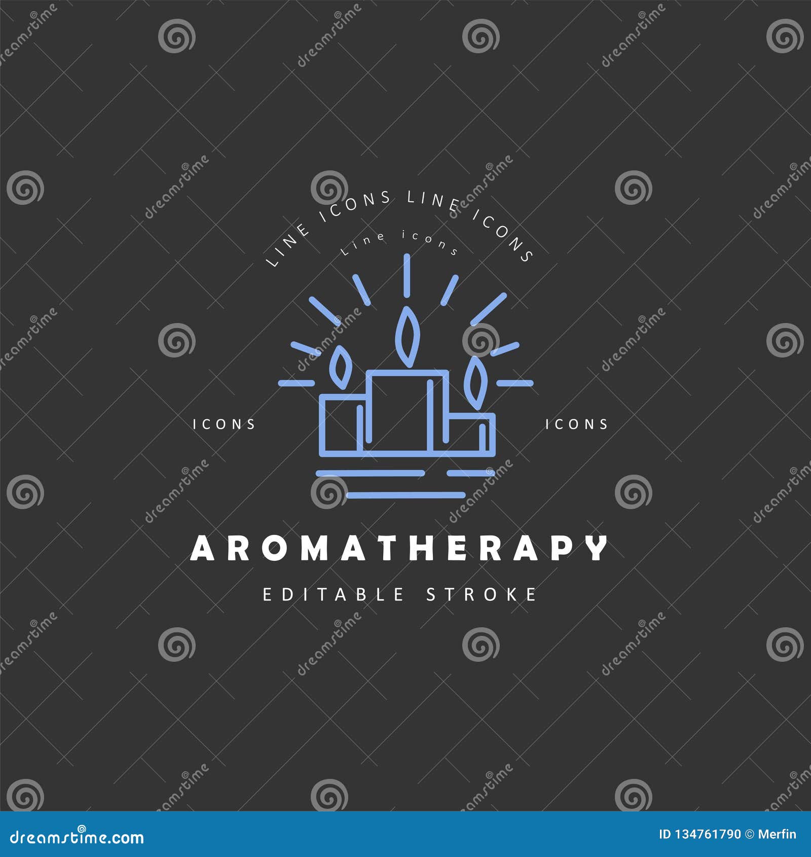 Vector Icon and Logo for Aromatherapy. Editable Outline Stroke Stock ...