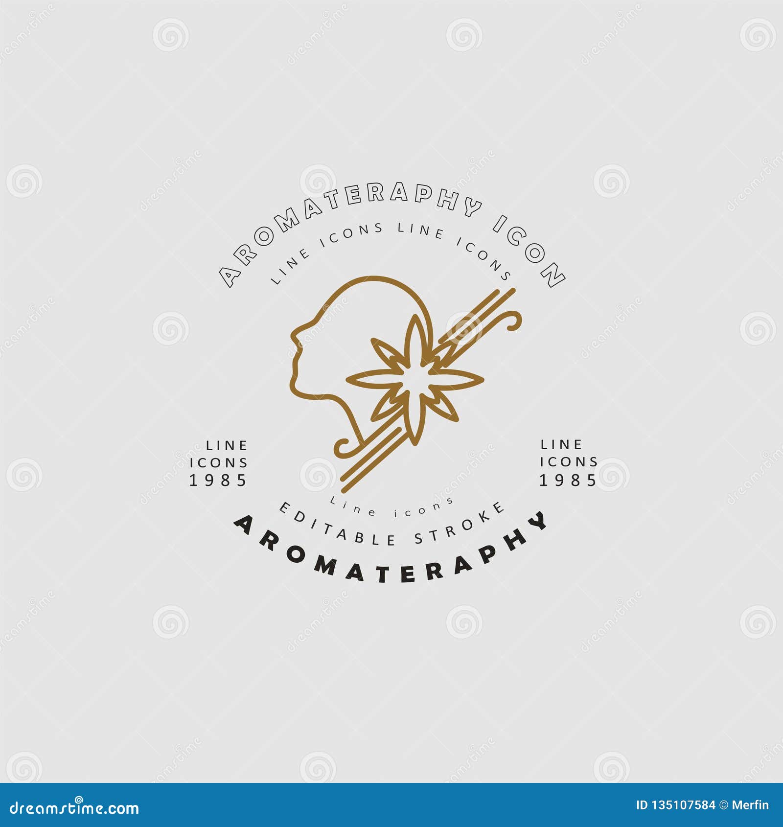 Vector Icon and Logo for Aromatherapy. Editable Outline Stroke Stock ...