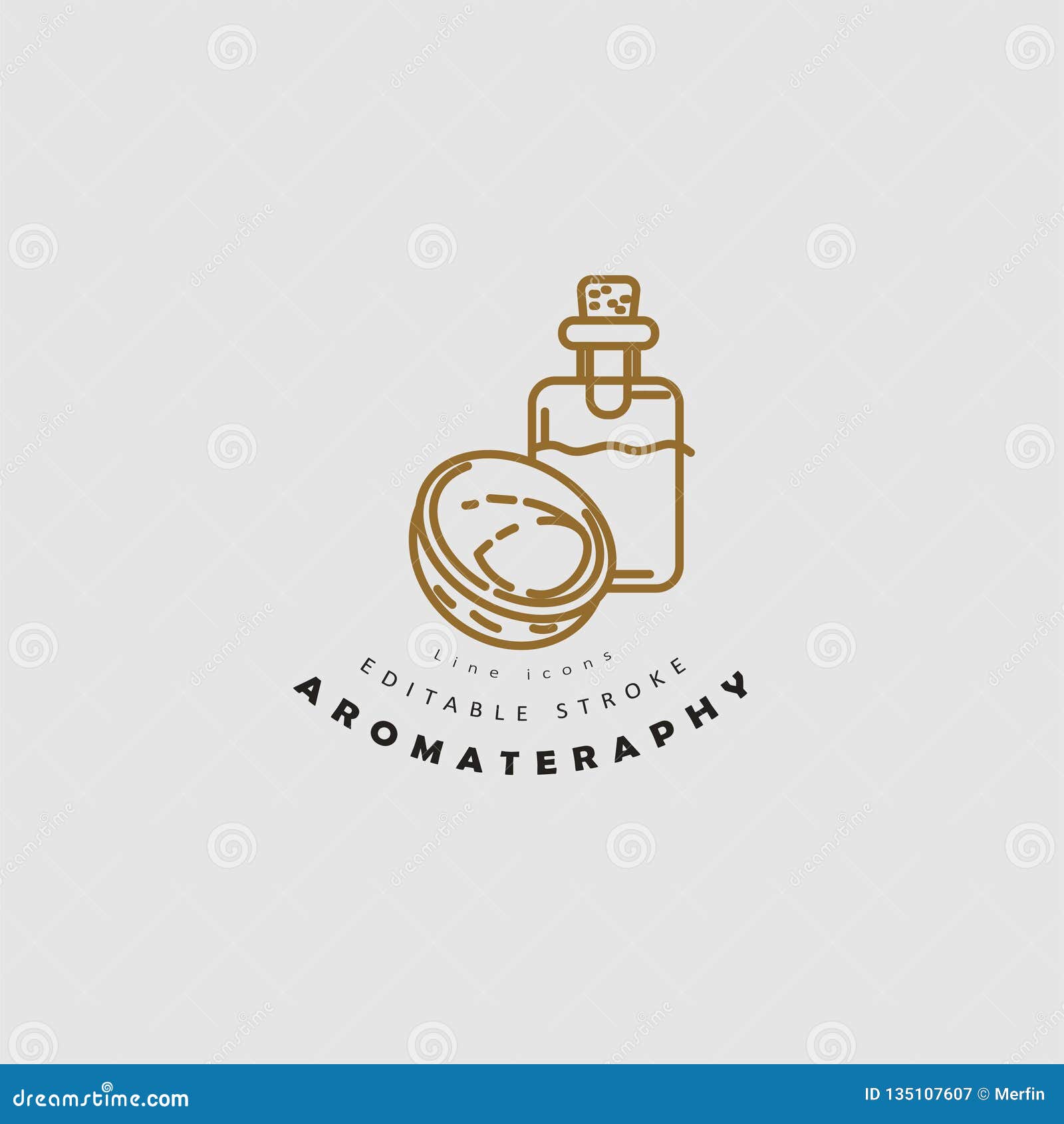 Vector Icon and Logo for Aromatherapy. Editable Outline Stroke Stock ...