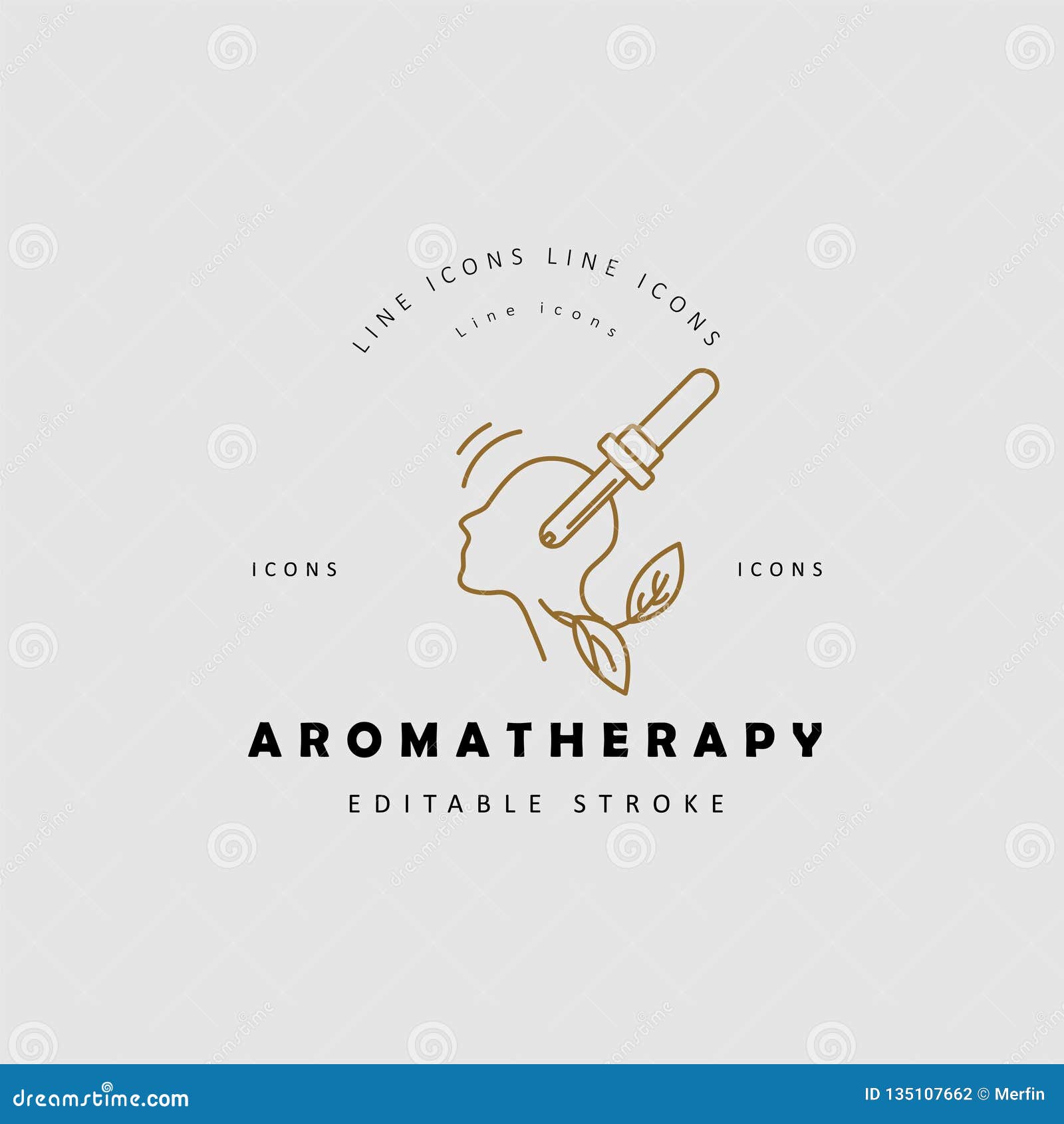 Vector Icon and Logo for Aromatherapy. Editable Outline Stroke Stock ...