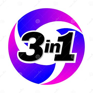 3in1 Vector Icon Logo Badge. 3 in 1 Concept Illustration for Packaging ...