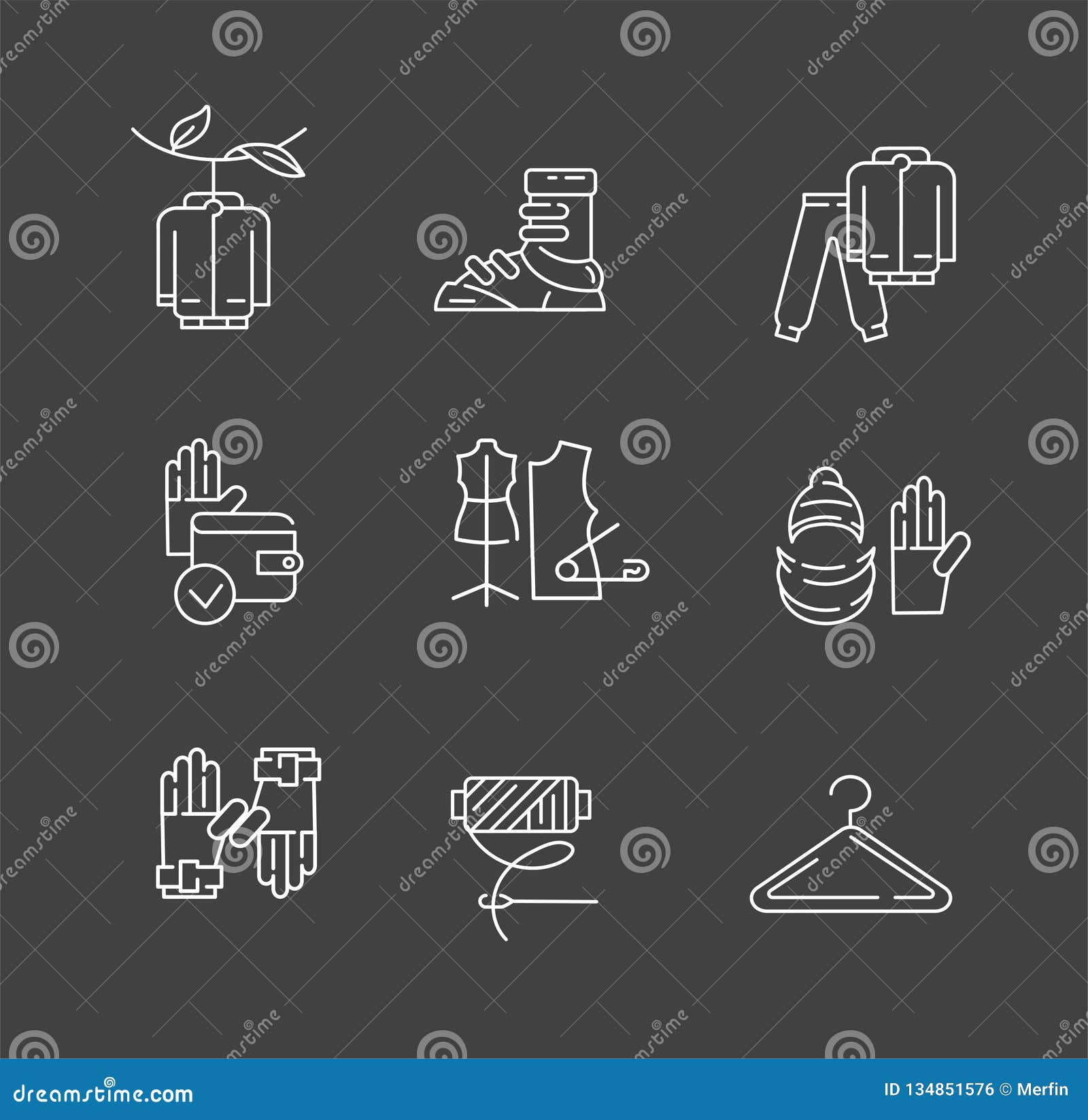 Vector Icon and Logo for Clothes and Accessories. Editable Outline ...
