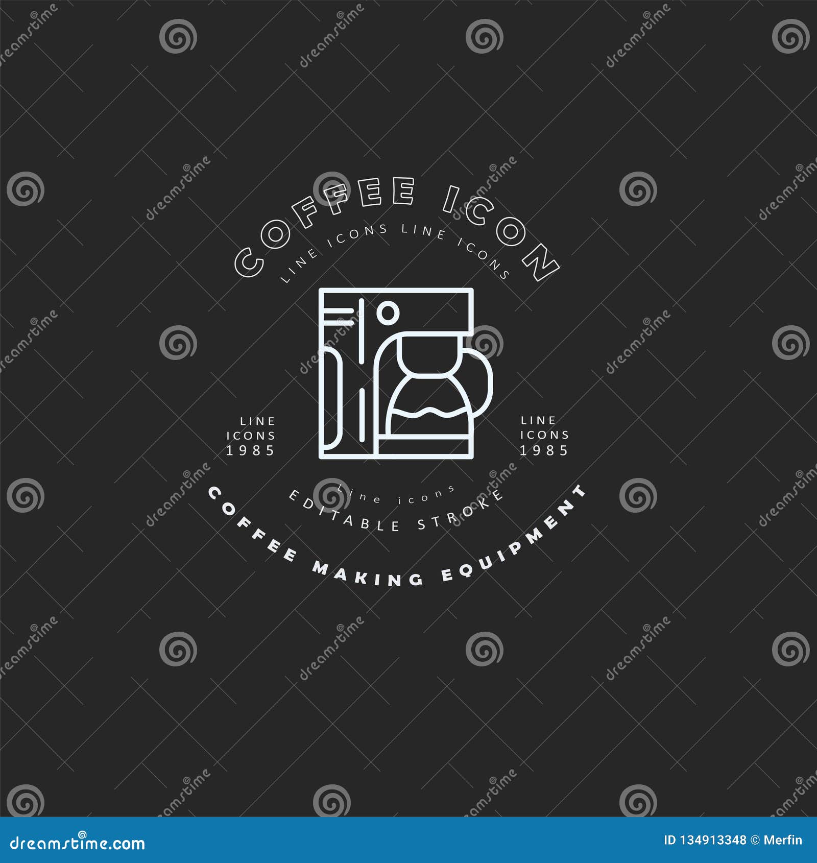 Vector Icon and Logo for Coffee Making Equipment Stock Vector ...
