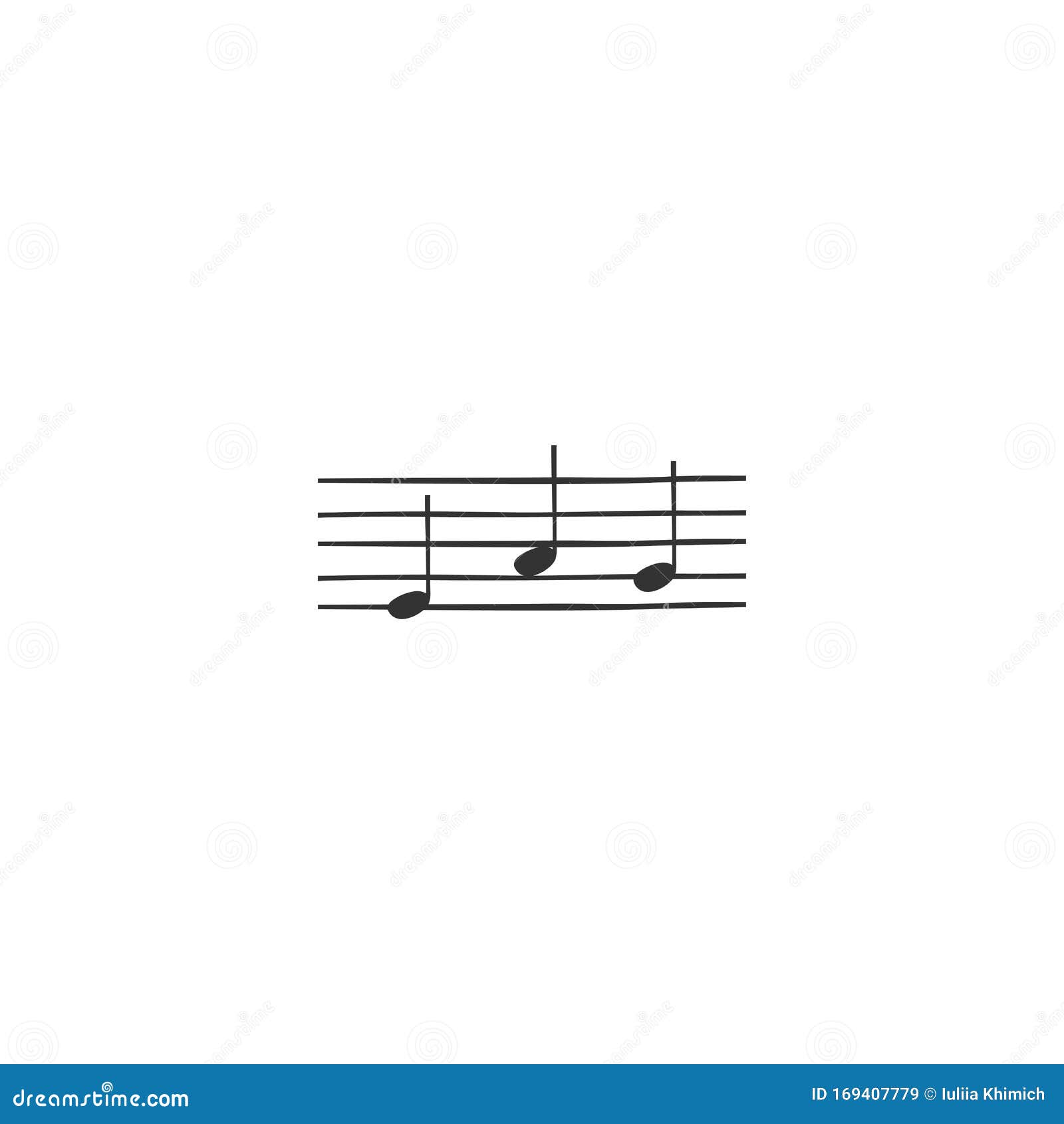 Vector Icon, Logo Element. Hand Drawn Music Note Stave Stock Vector ...