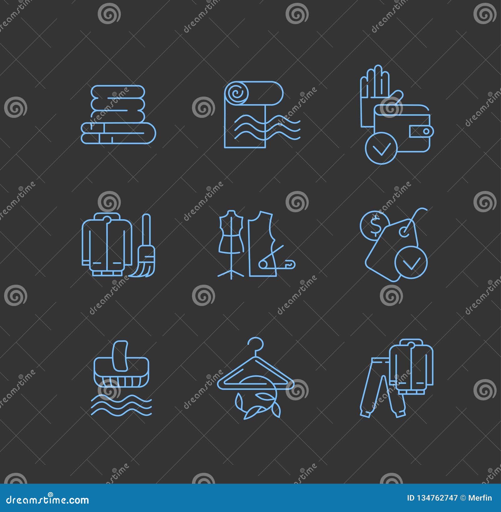 Vector Icon and Logo for Laundry and Dry Clinning. Editable Outline ...