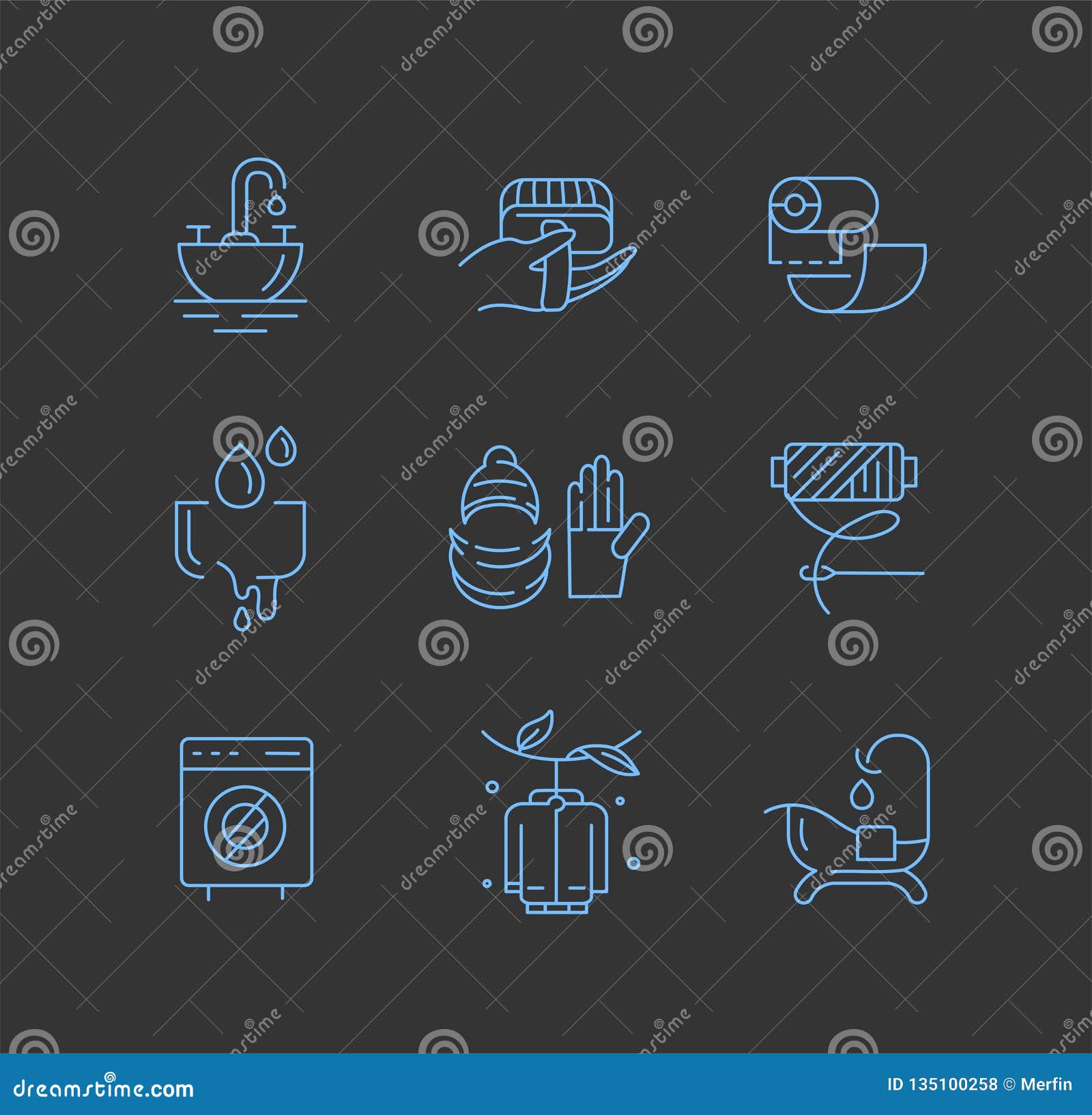 Vector Icon and Logo for Laundry and Dry Clinning. Editable Outline ...