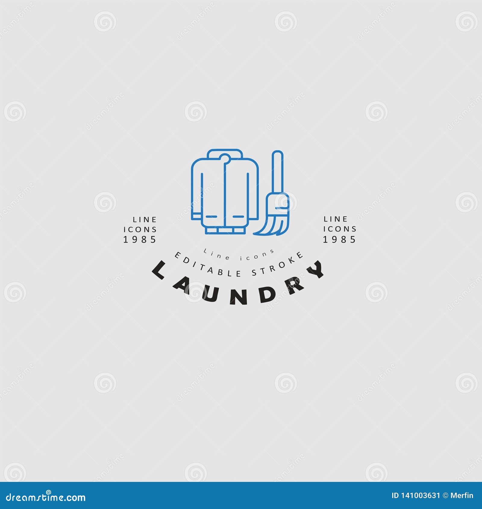 Vector Icon and Logo for Laundry and Dry Clinning. Editable Outline ...