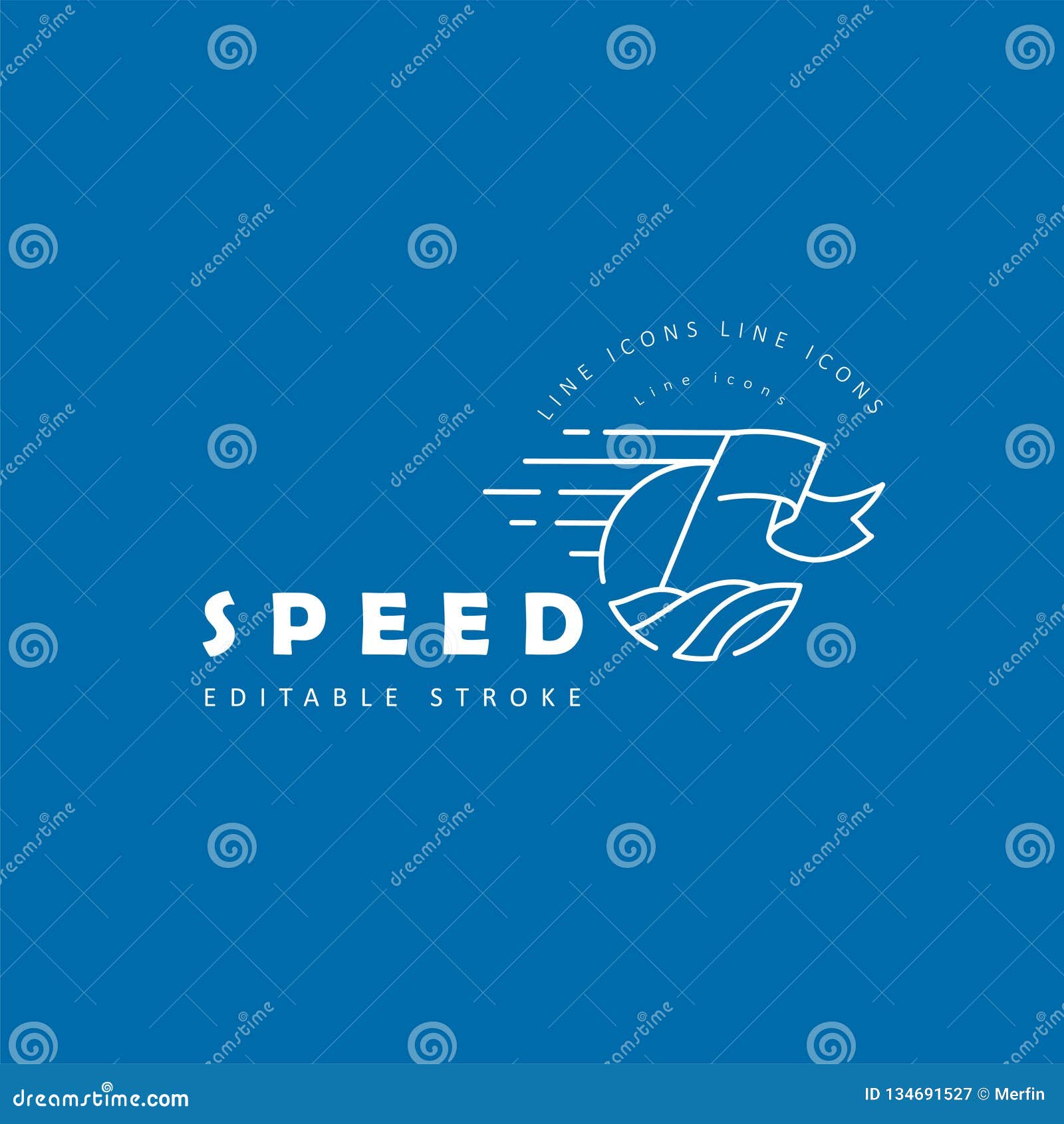 Vector Icon and Logo for Speed Motion. Editable Outline Stroke Size ...