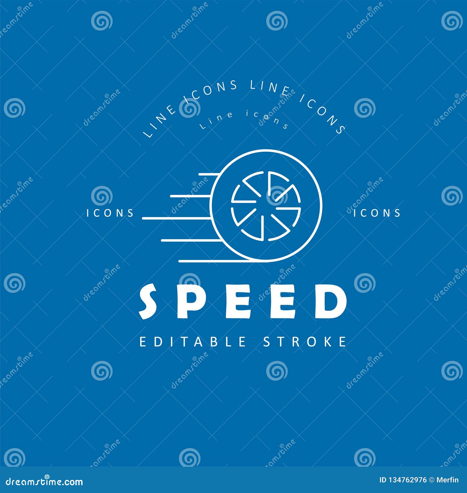 Vector Icon and Logo for Speed Motion. Editable Outline Stroke Size ...