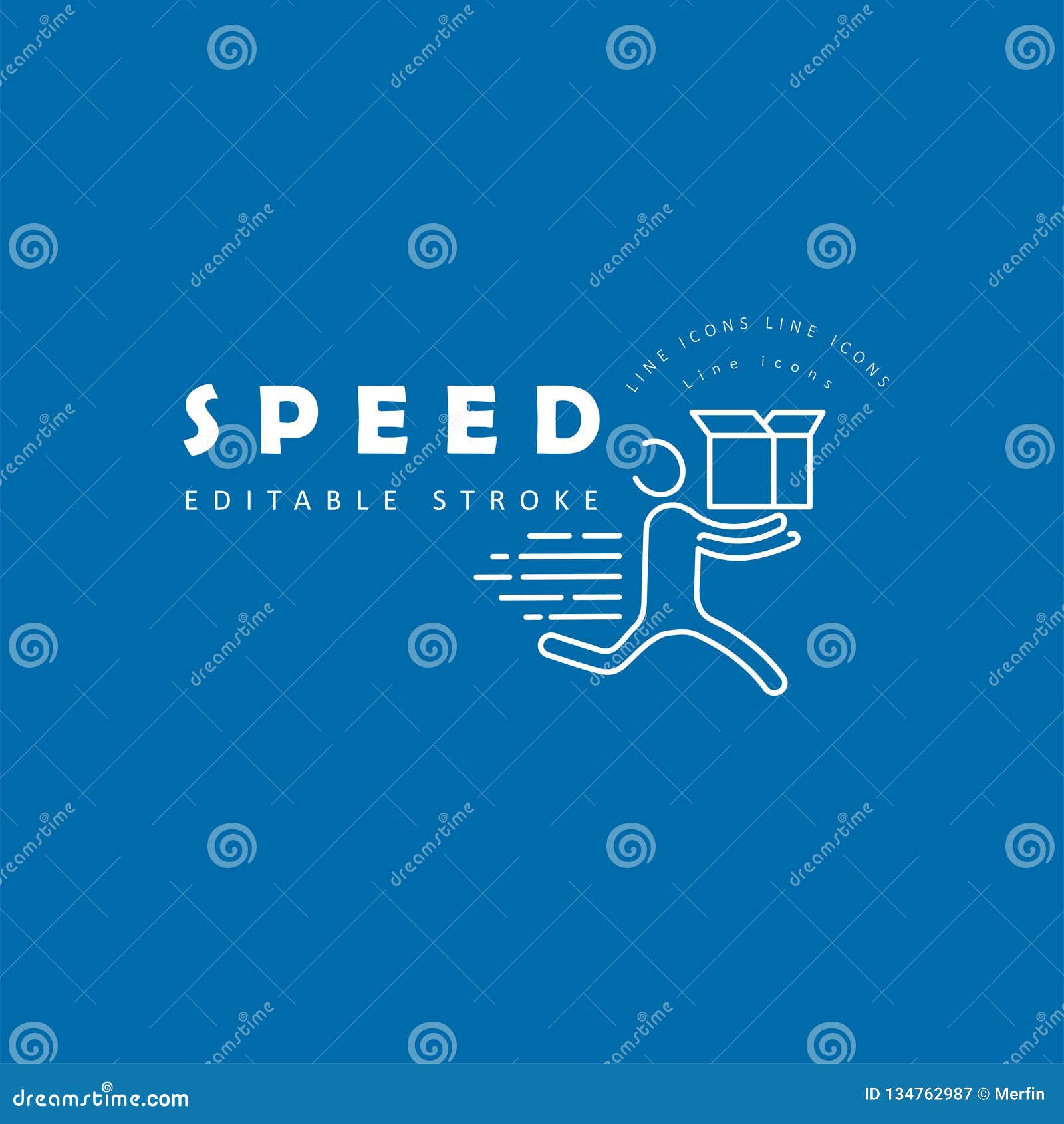 Vector Icon and Logo for Speed Motion. Editable Outline Stroke Size ...