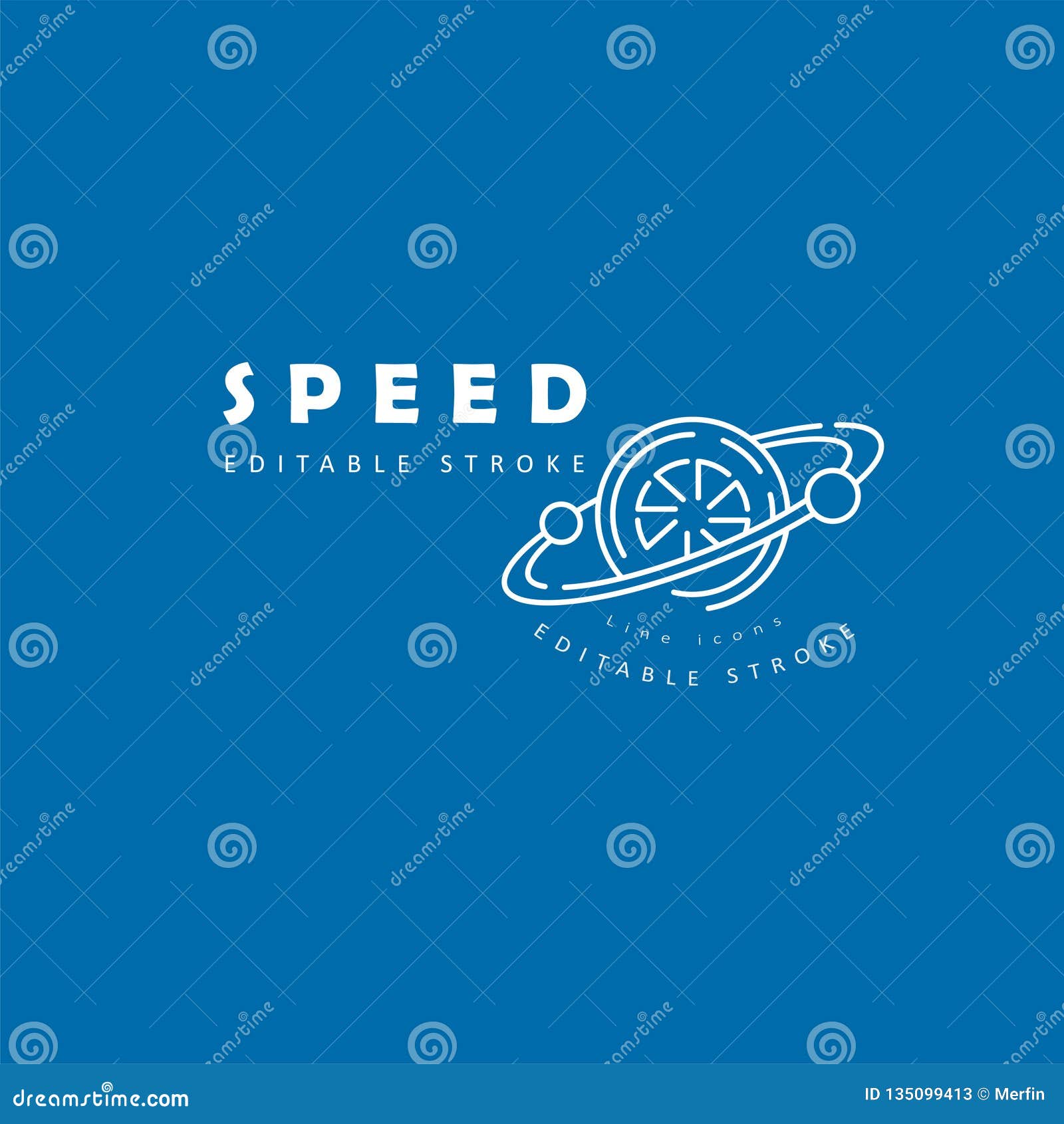 Vector Icon and Logo for Speed Motion. Editable Outline Stroke Size ...