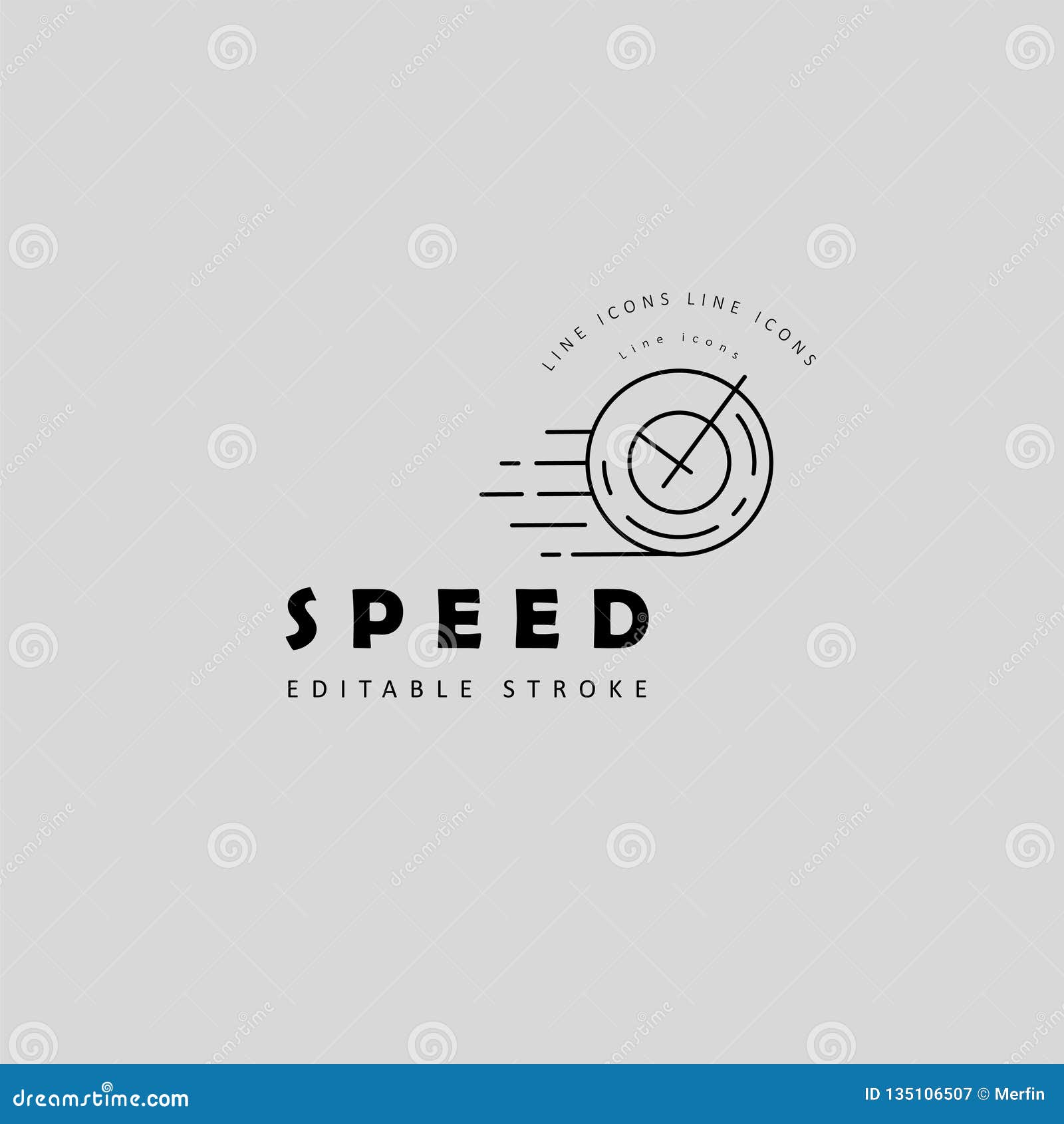 Vector Icon and Logo for Speed Motion. Editable Outline Stroke Size ...