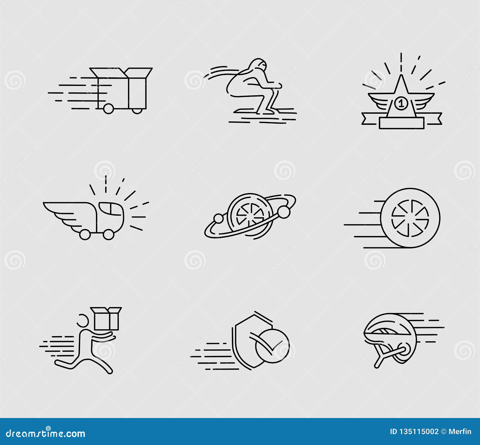 Vector Icon and Logo for Speed Motion. Editable Outline Stroke Size ...