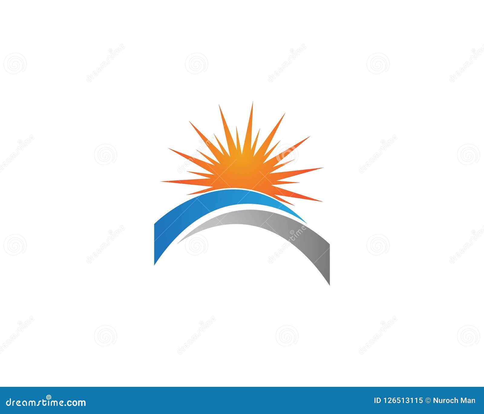 Vector Icon Logo Template Sun Over Horizon Stock Vector - Illustration ...