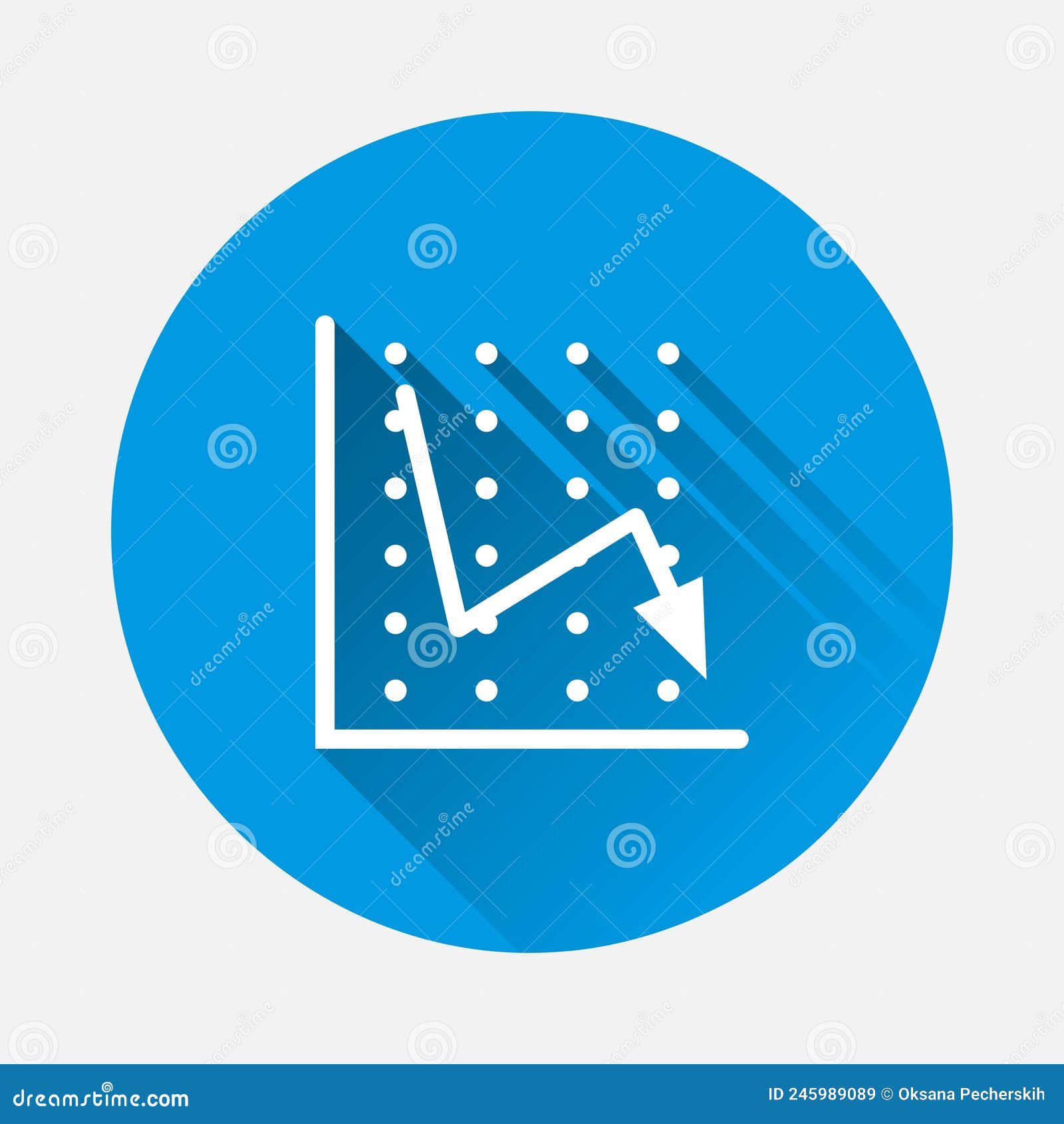 Vector Icon Loss Reduction, Omission on Blue Background. Flat Image ...