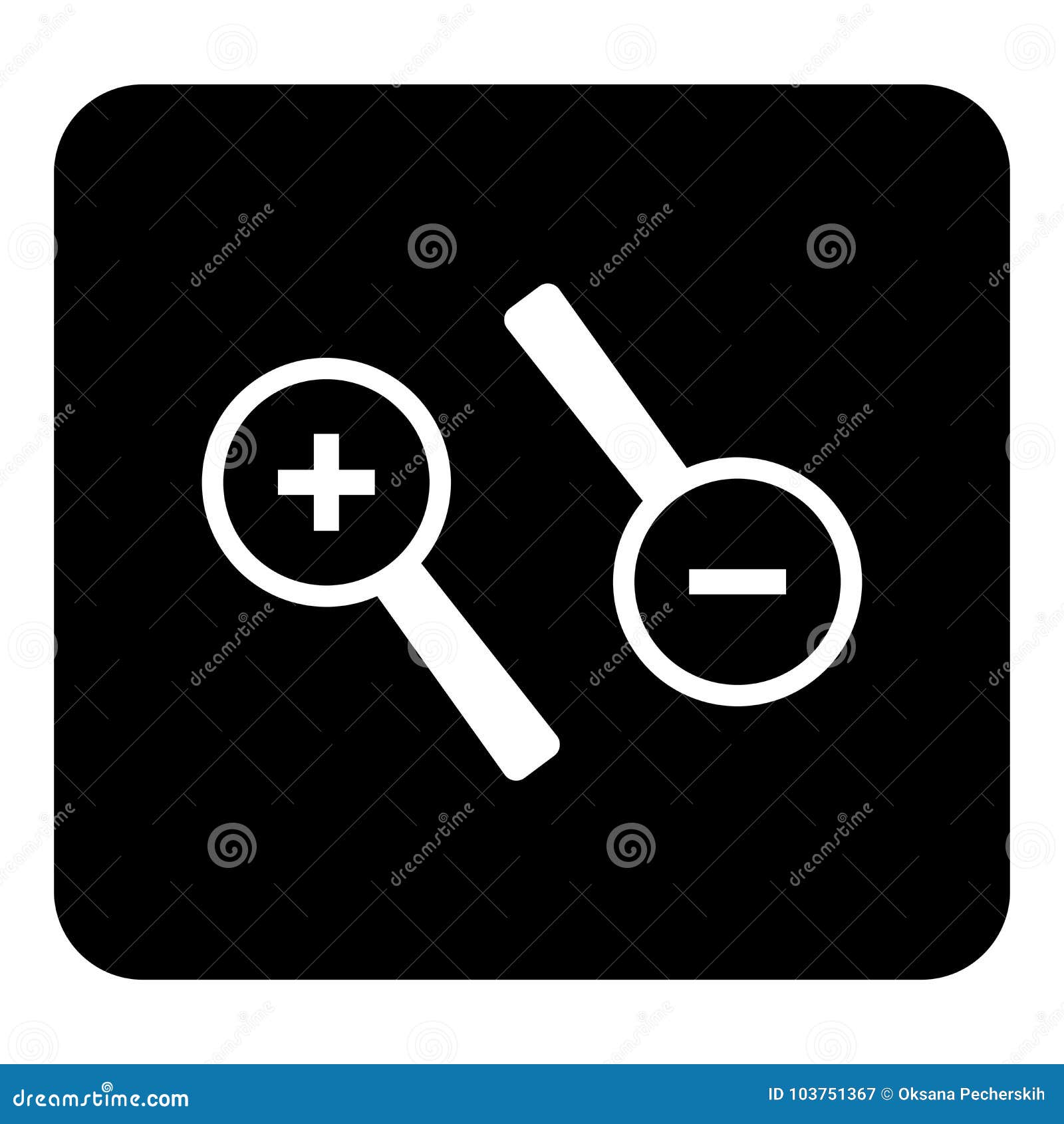 Vector Icon of a Magnifying Glass, Zoom. Object Decrease, Dista Stock Vector - Illustration of ...