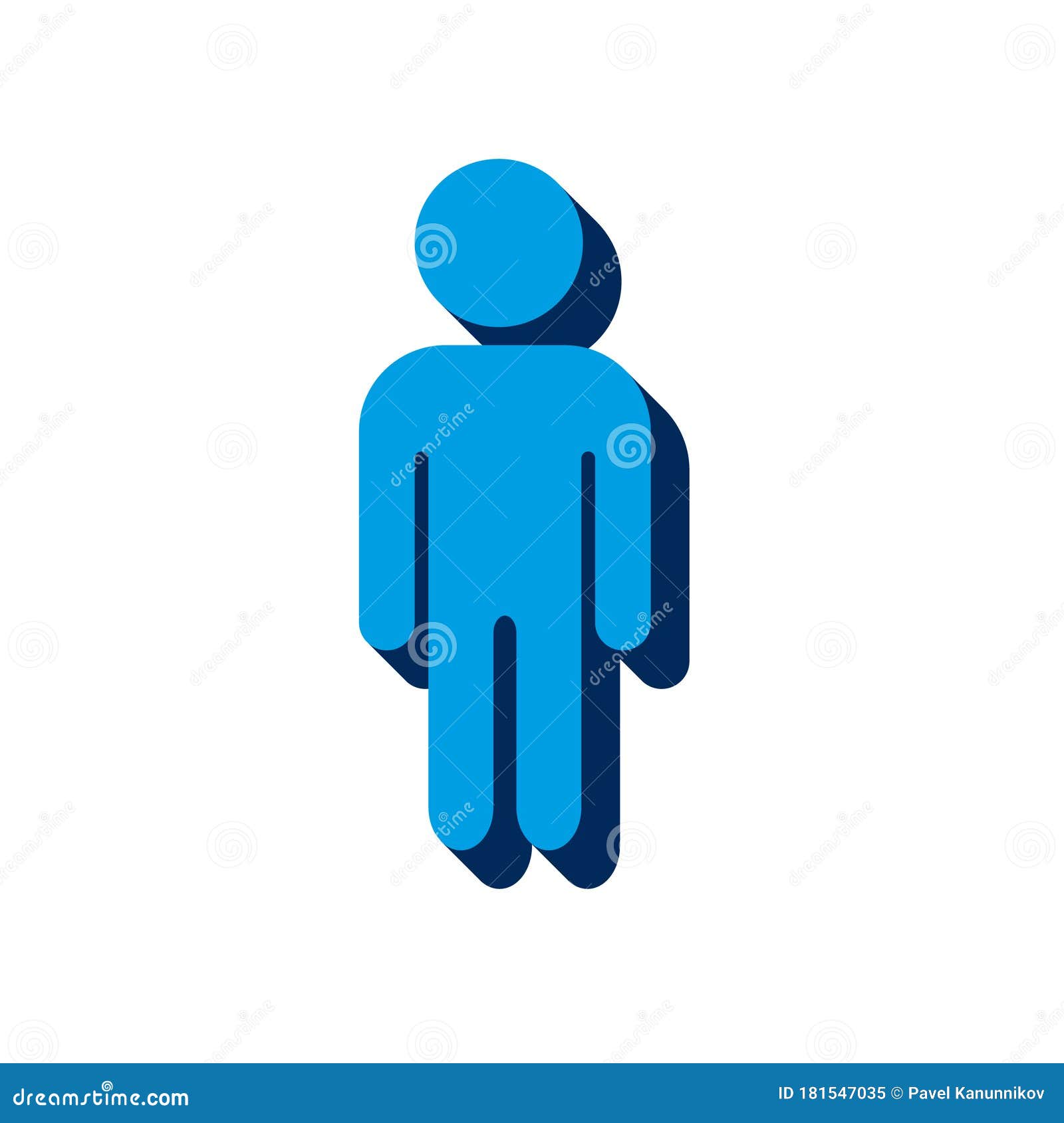 Vector Icon Man Isometric. 3d Sign Isolated on White Background Stock ...