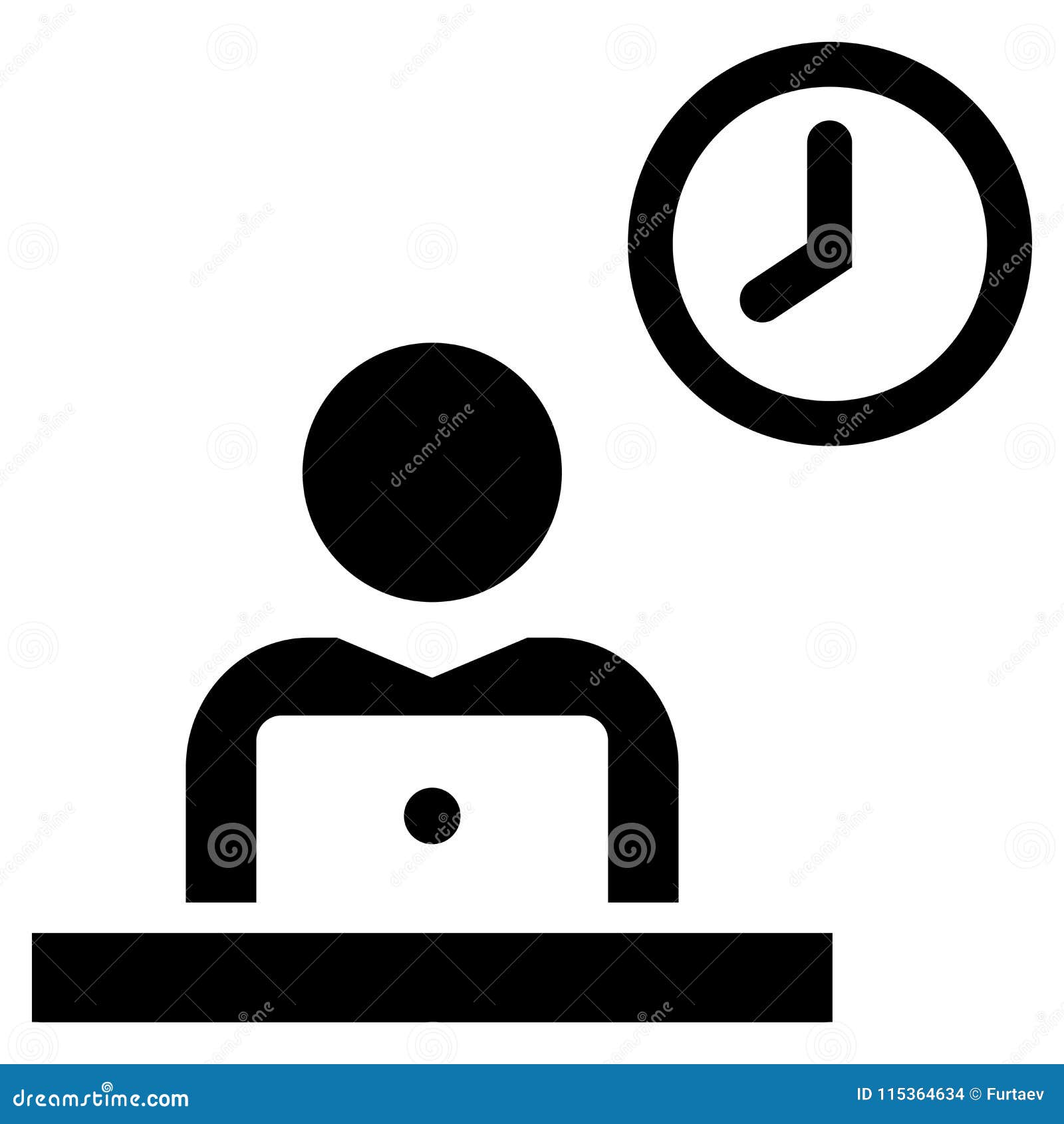 Computer worker icon stock vector. Illustration of worker - 115364634