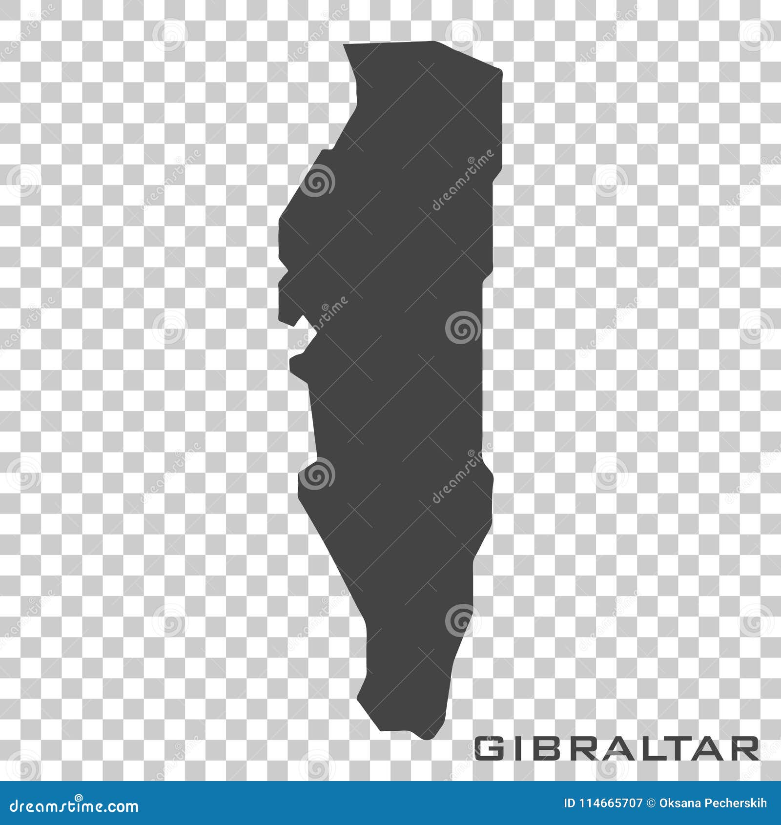 Vector Icon Map of Gibraltar on Transparent Background Stock Vector ...
