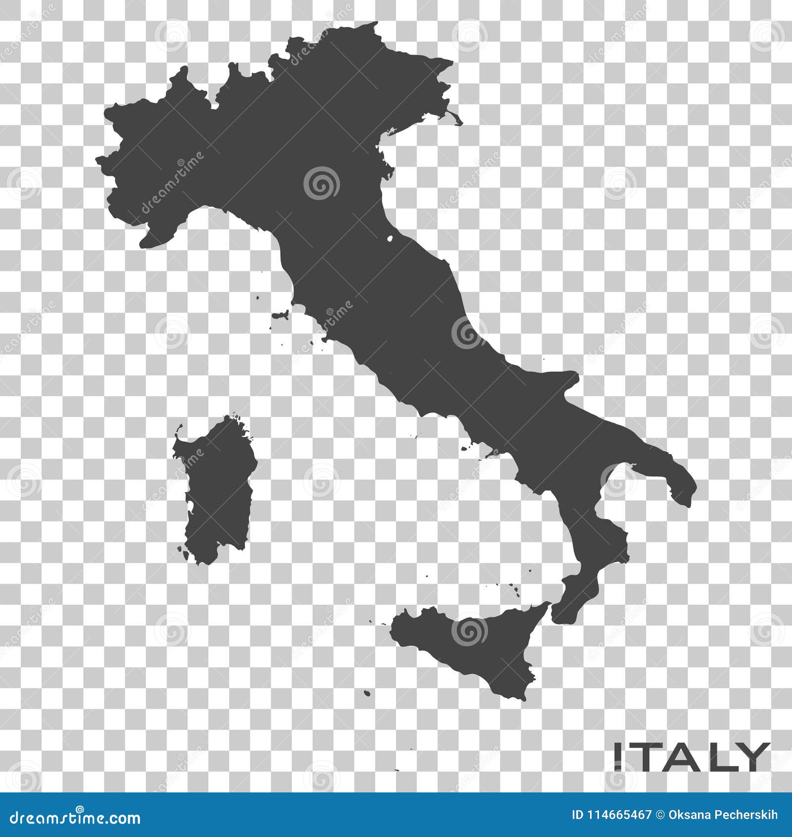 Italy Map On Png Or Transparent Background,Symbols Of Italy. Vector ...