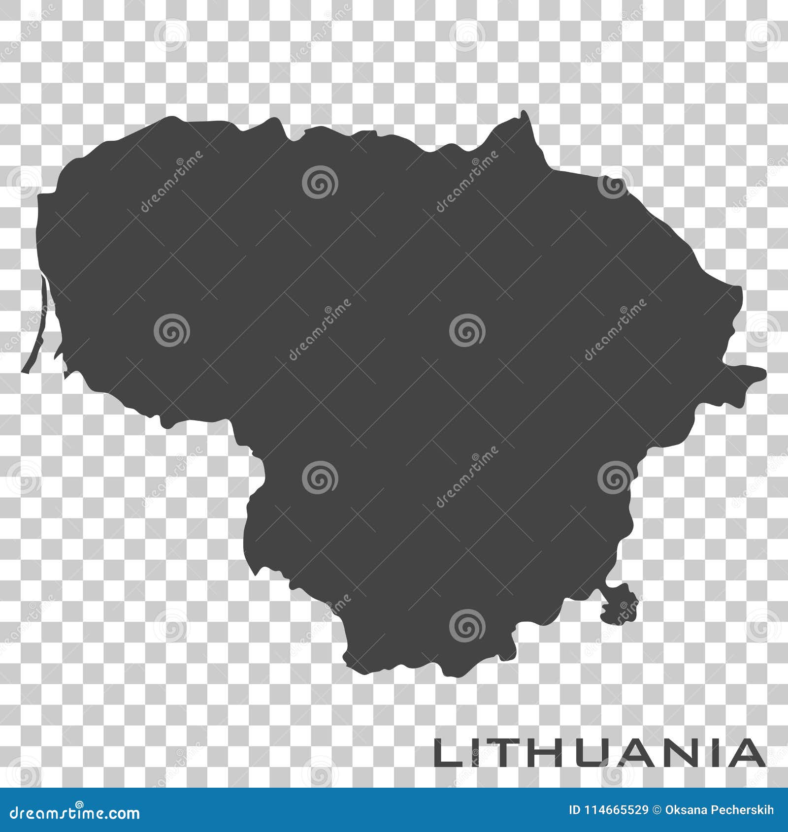 Vector Icon Map of Lithuania on Transparent Background Stock Vector ...