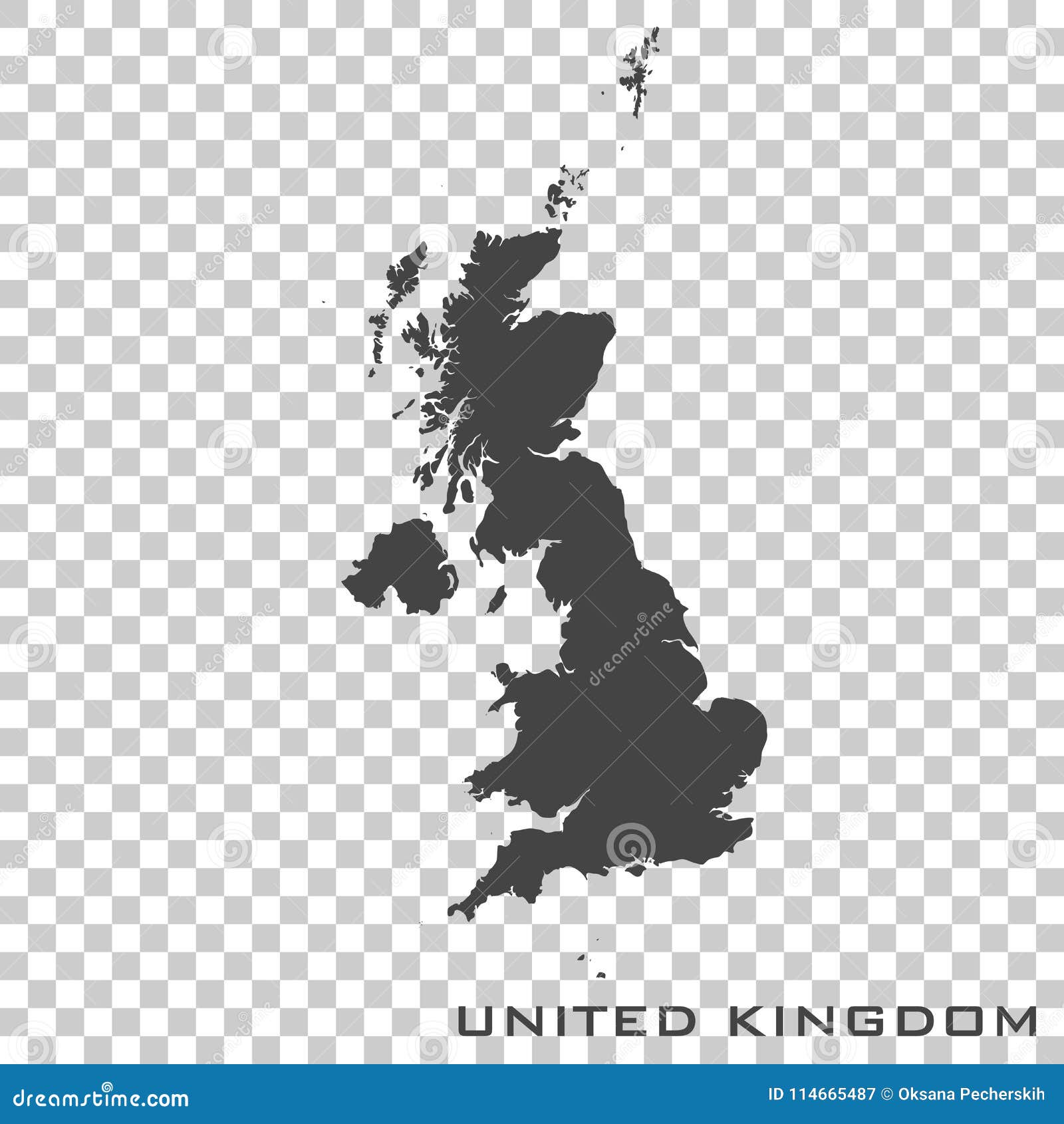 Vector Icon Map of United Kingdom on Transparent Background Stock ...