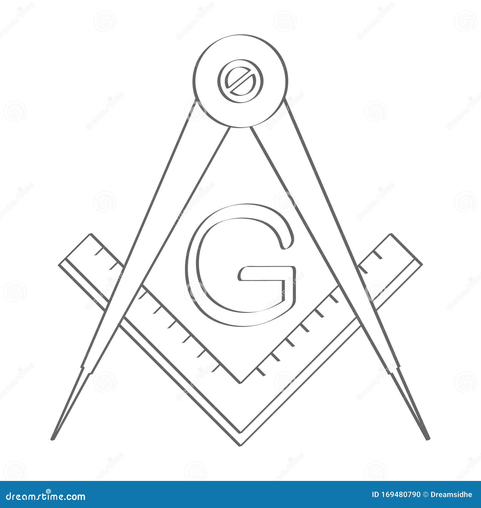 Vector Icon with Masonic Square and Compasses Stock Vector ...