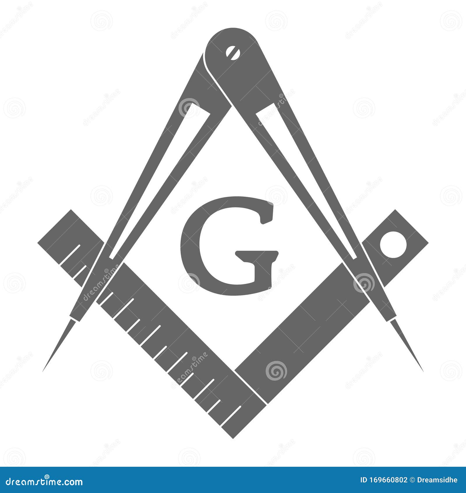 Vector Icon with Masonic Square and Compasses Stock Vector ...