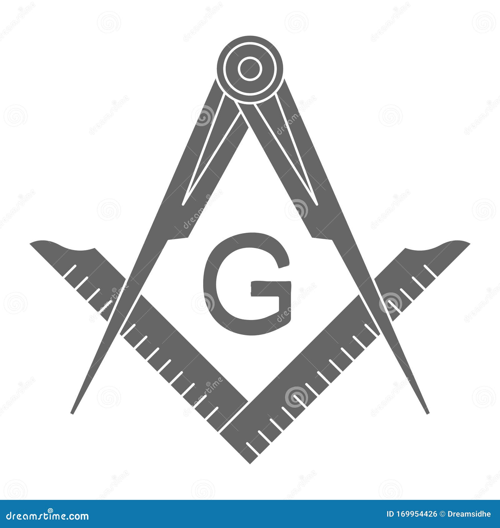 Vector Icon with Masonic Square and Compasses Stock Vector ...