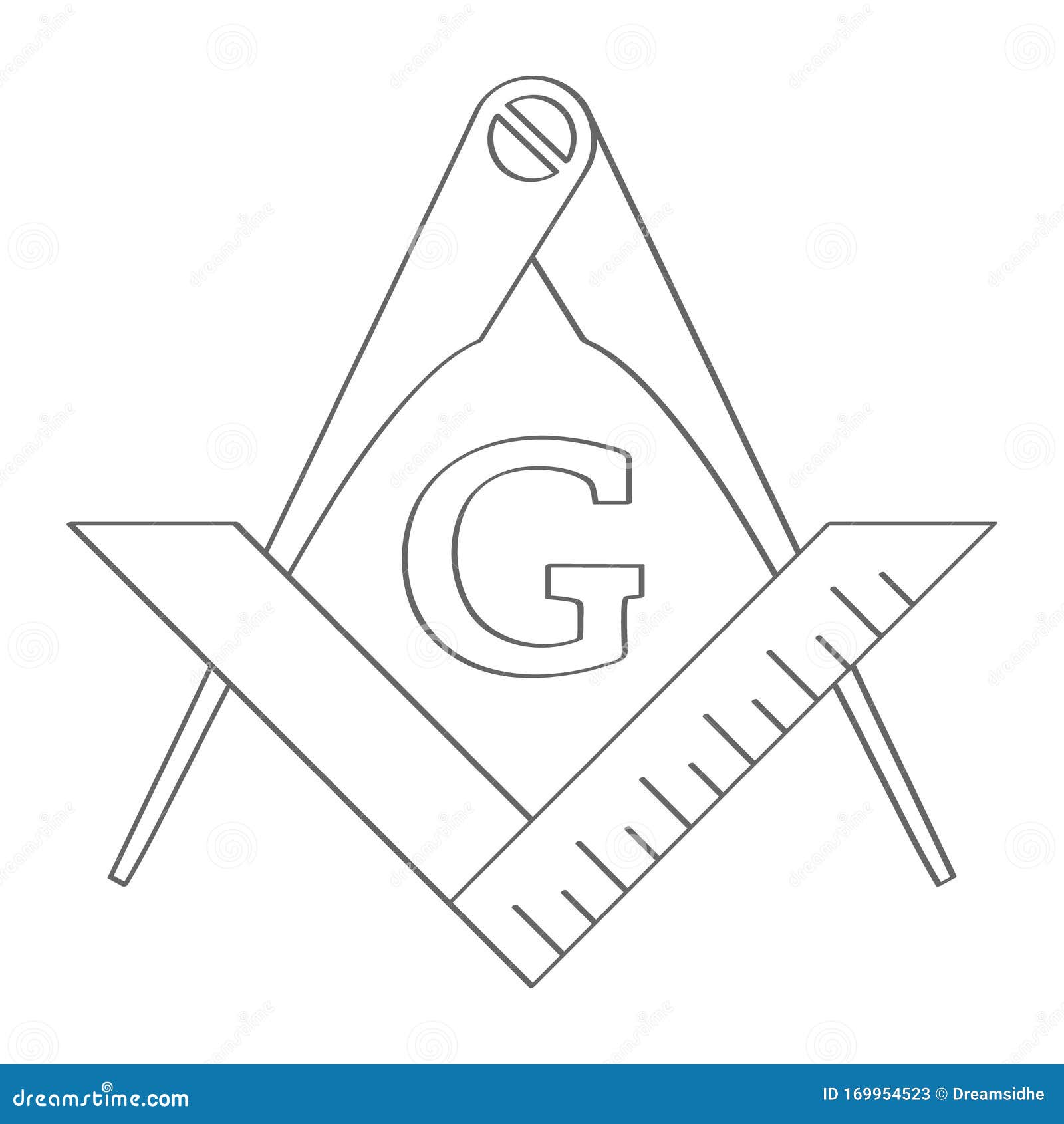 Vector Icon with Masonic Square and Compasses Stock Vector ...