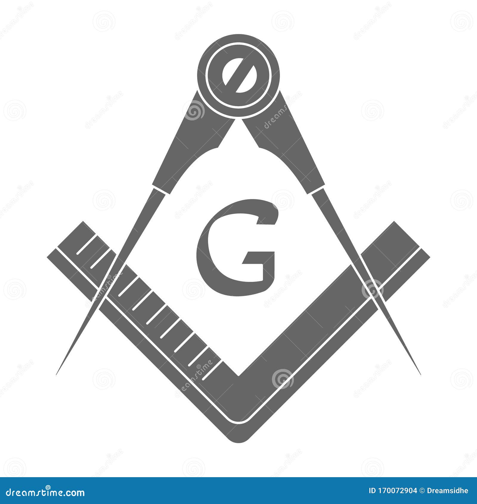 Vector Icon with Masonic Square and Compasses Stock Vector ...
