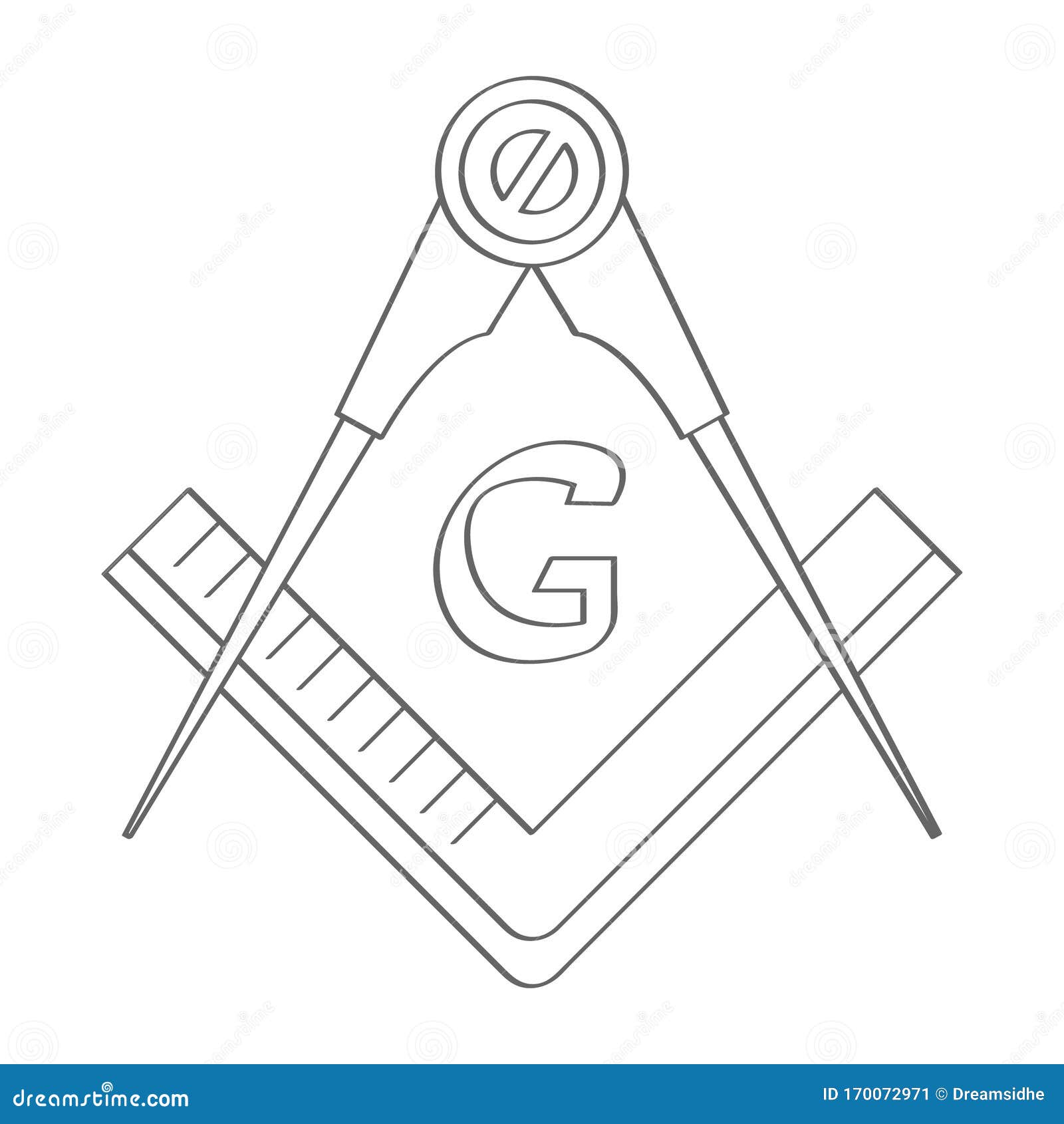 Vector Icon with Masonic Square and Compasses Stock Vector ...