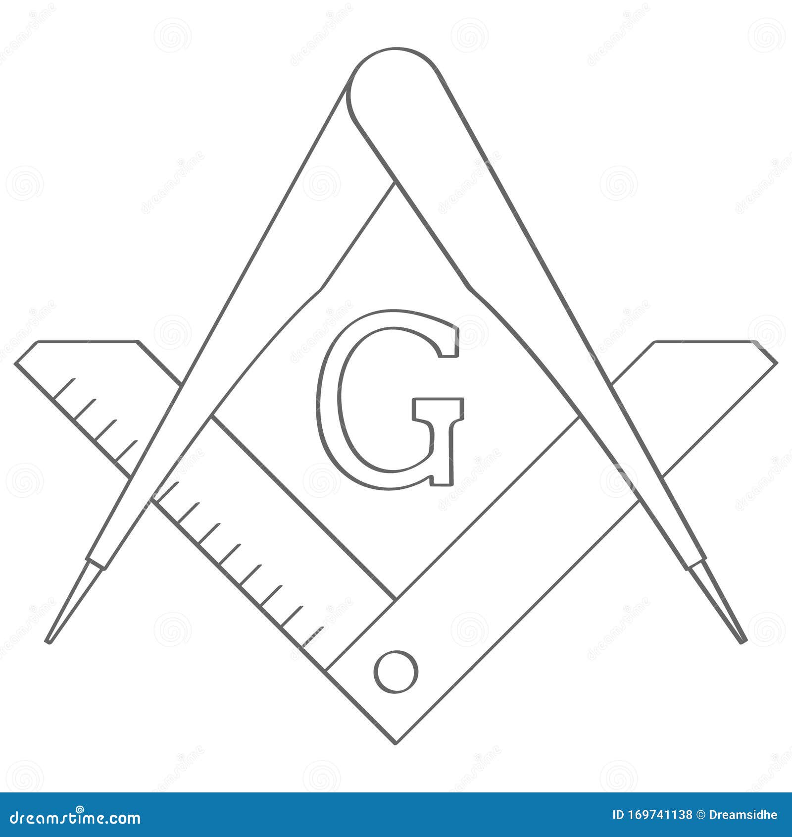 Vector Icon with Masonic Square and Compasses Stock Vector ...