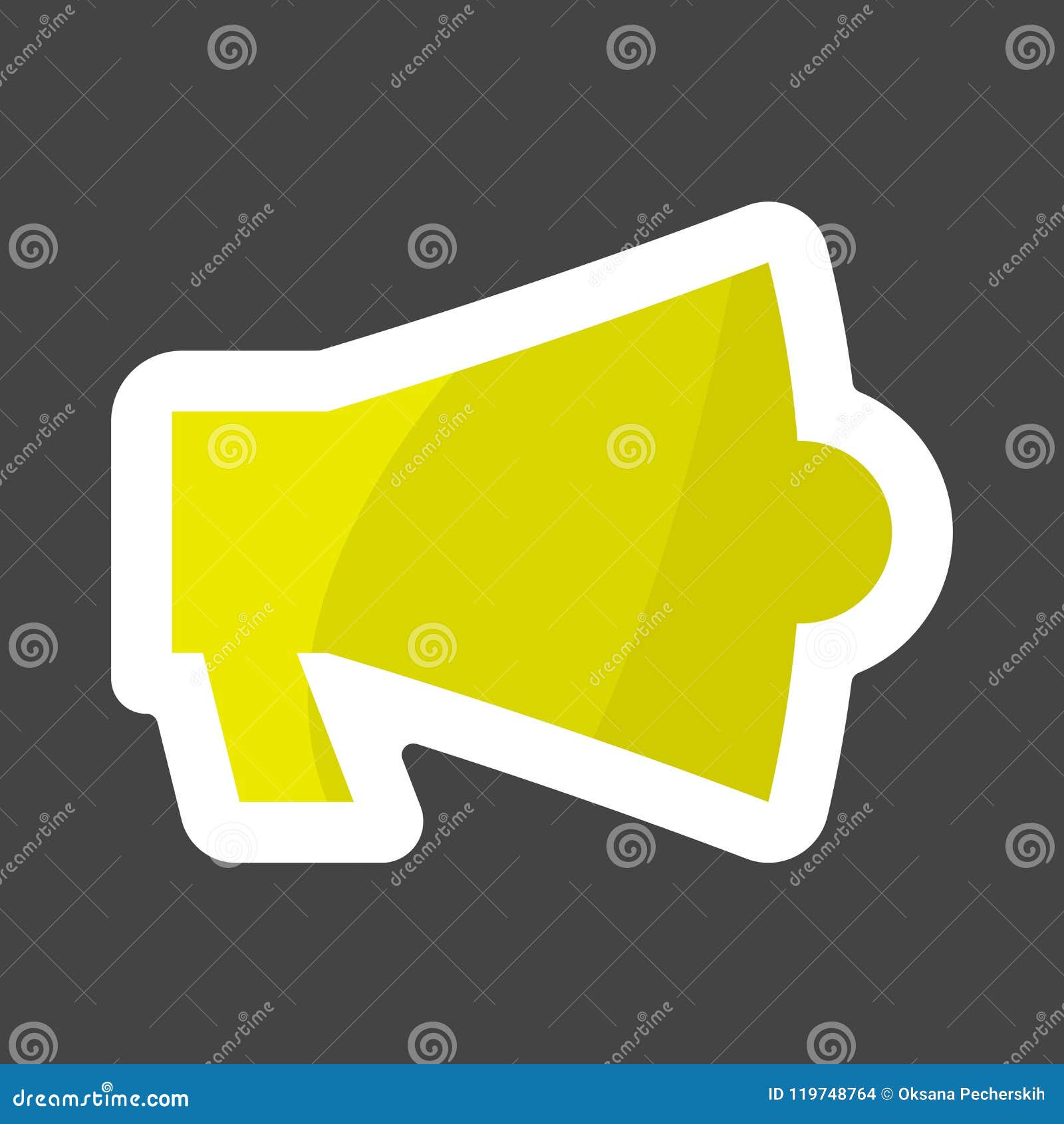 Vector Icon Megafon Colored Sticker. Layers Grouped for Easy Editing ...